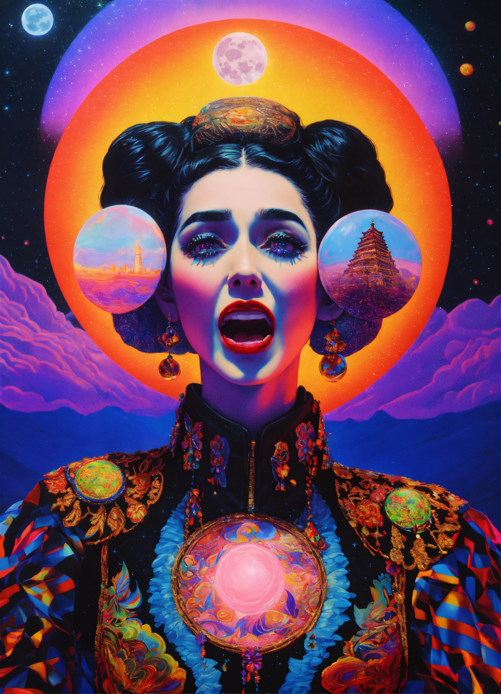 Lexica - Photorealistic 3D portrait of Gorgeous Goth Grimes screaming ...