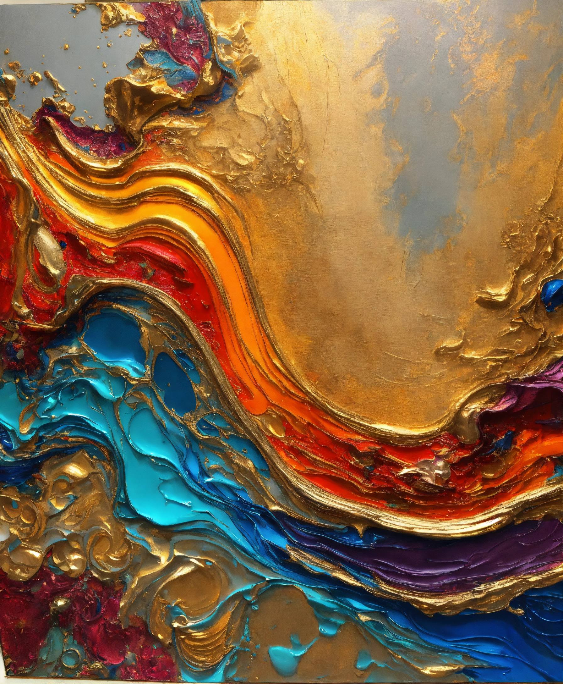 Lexica - Colorful abstract painting oil and water complex complicated ...