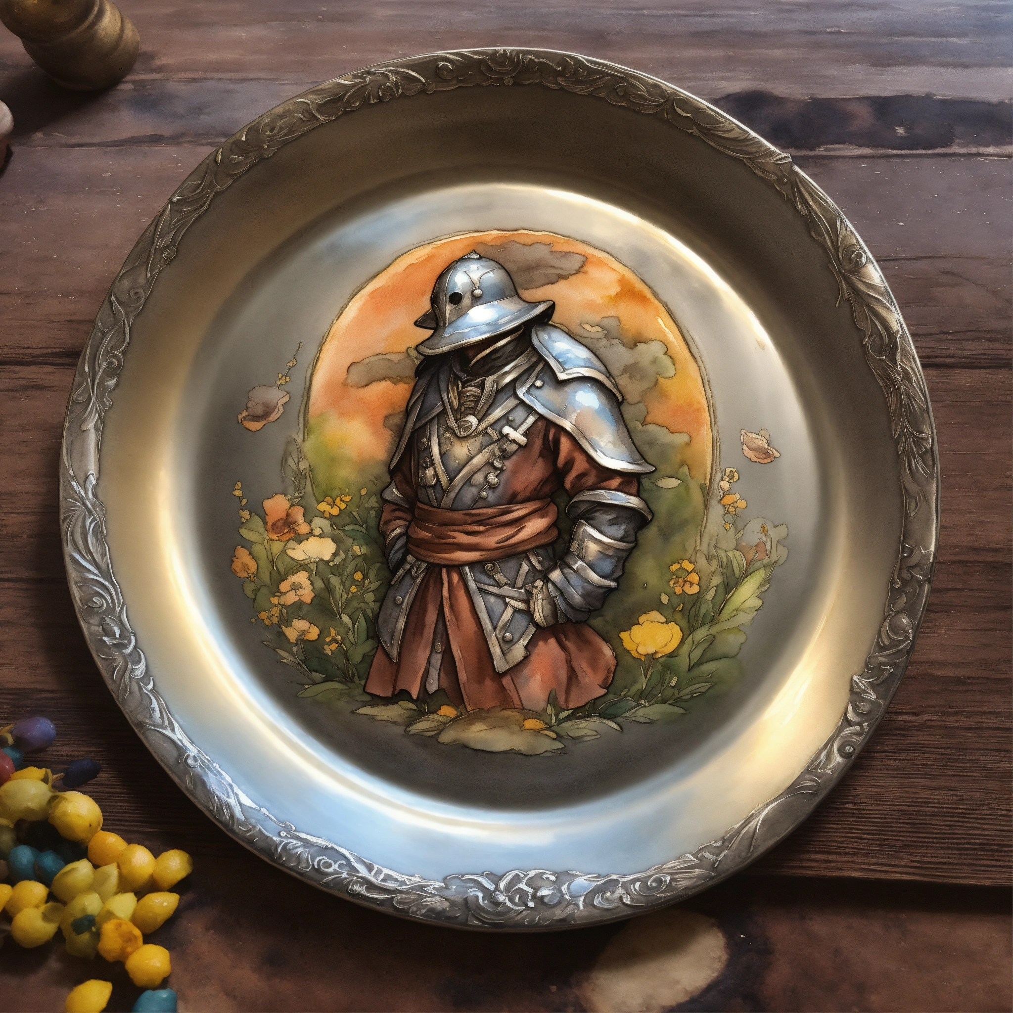 Lexica - Simple Pewter plate of a poor person, item image, game icon ...