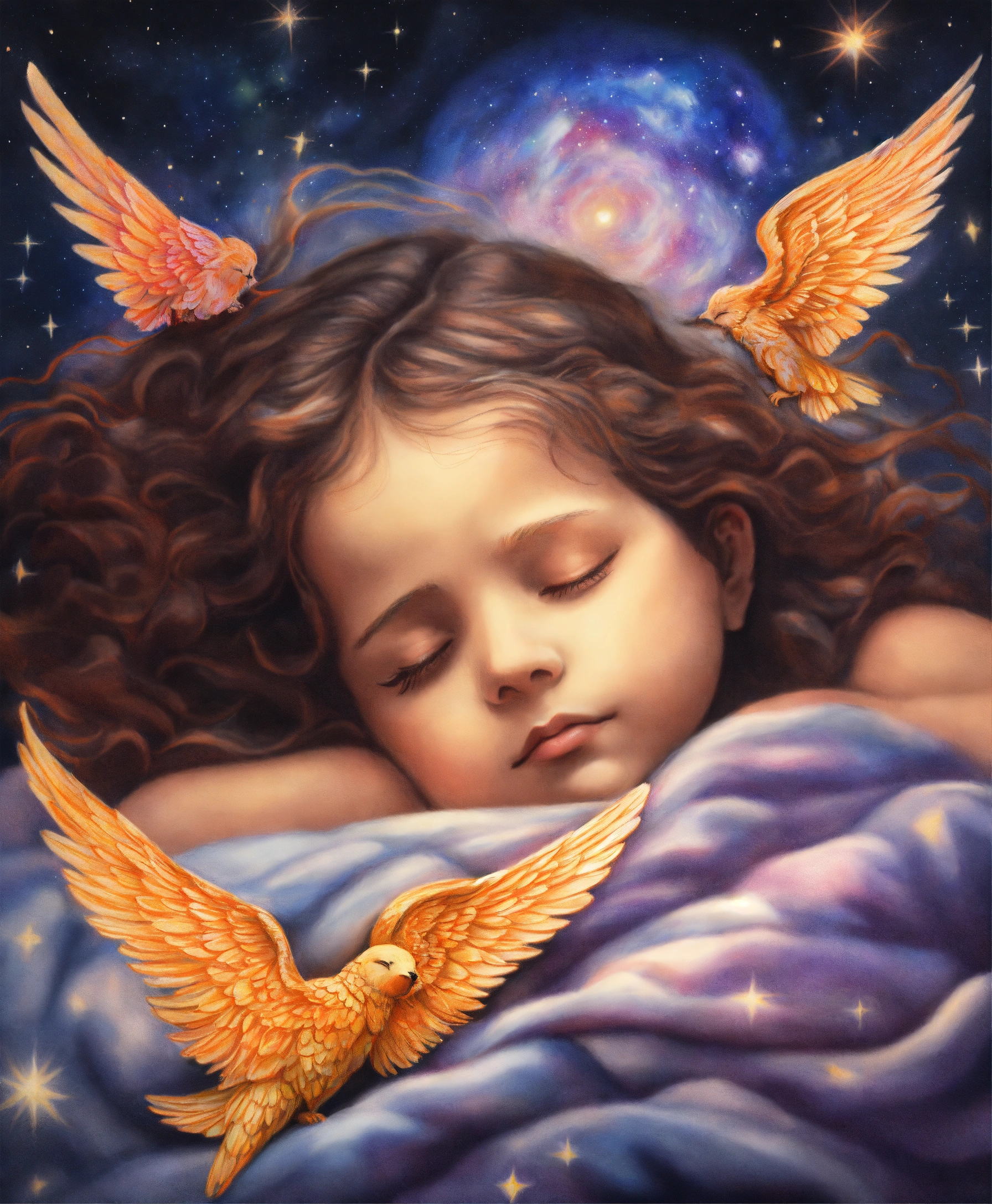 Lexica - Colored pencil realistic drawing of a beautiful child sleeping ...