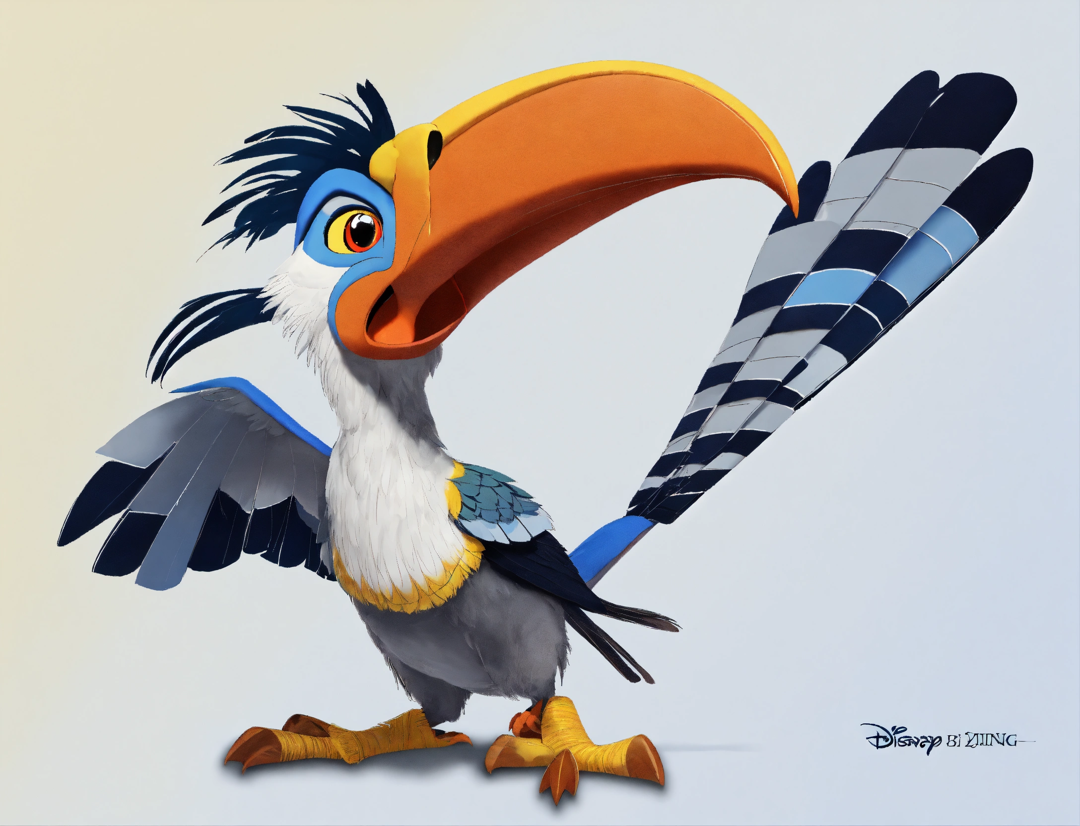 Lexica - Zazu yellow-billed hornbill, big-tailed bird, from Disney's ...