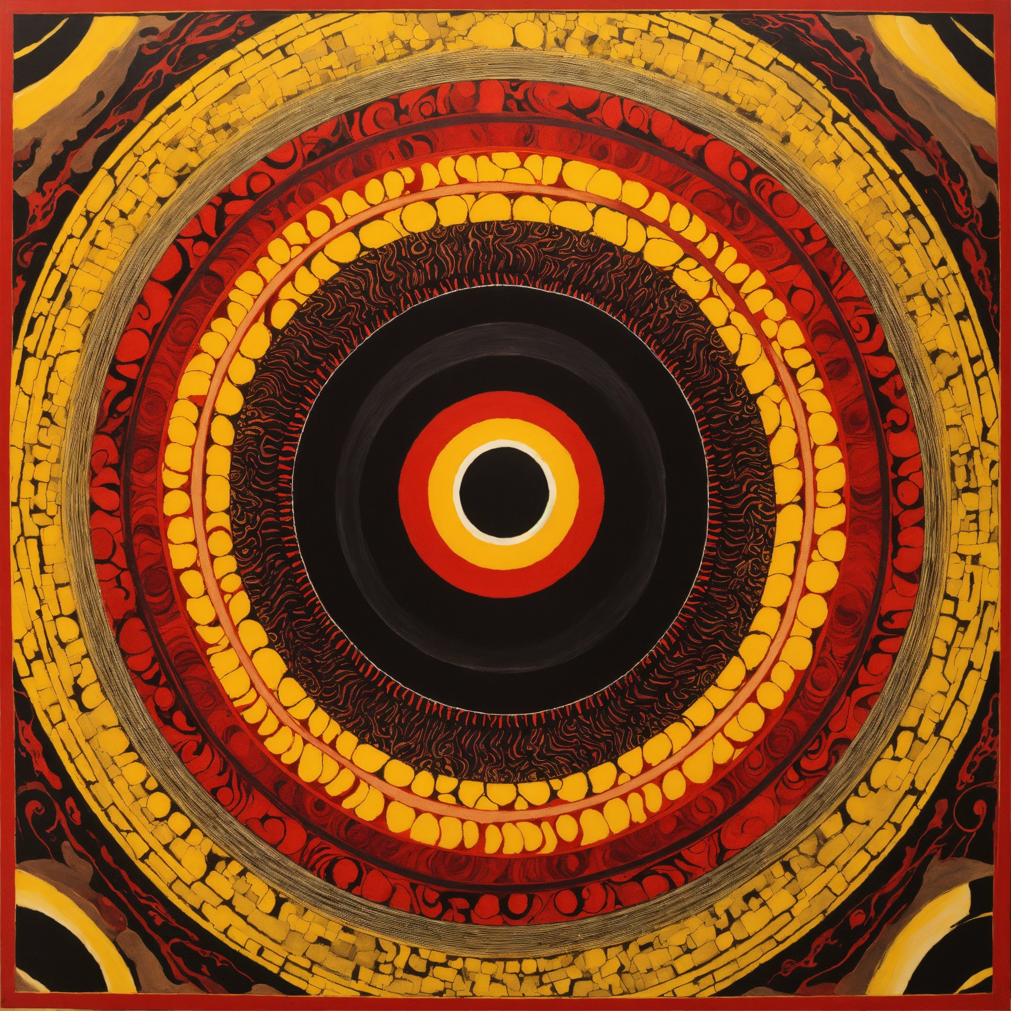 Lexica - Artwork showcases two hypnotic yellow and red concentric ...