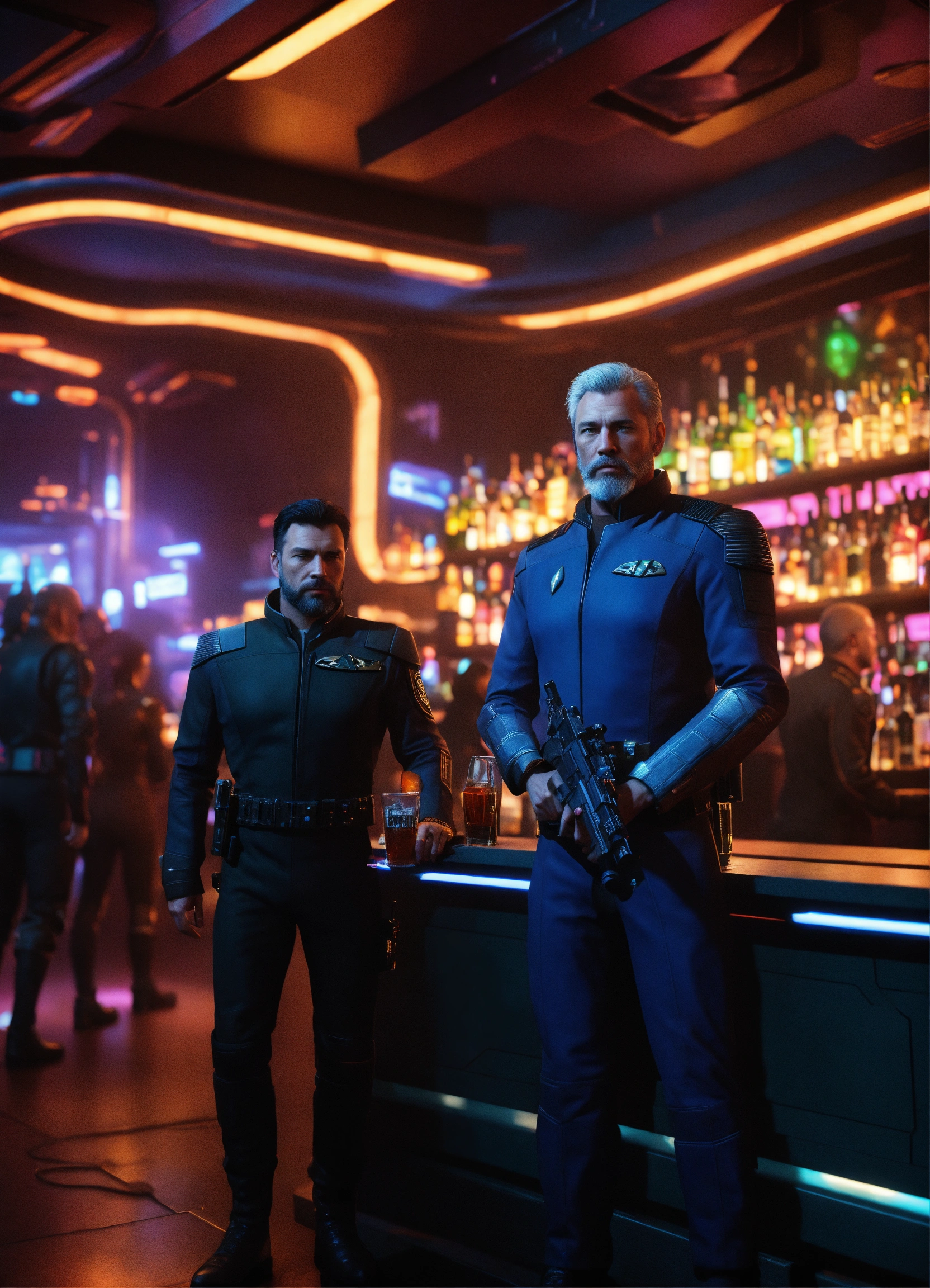 Lexica - White male starfleet officer with black hair and 50 year old ...