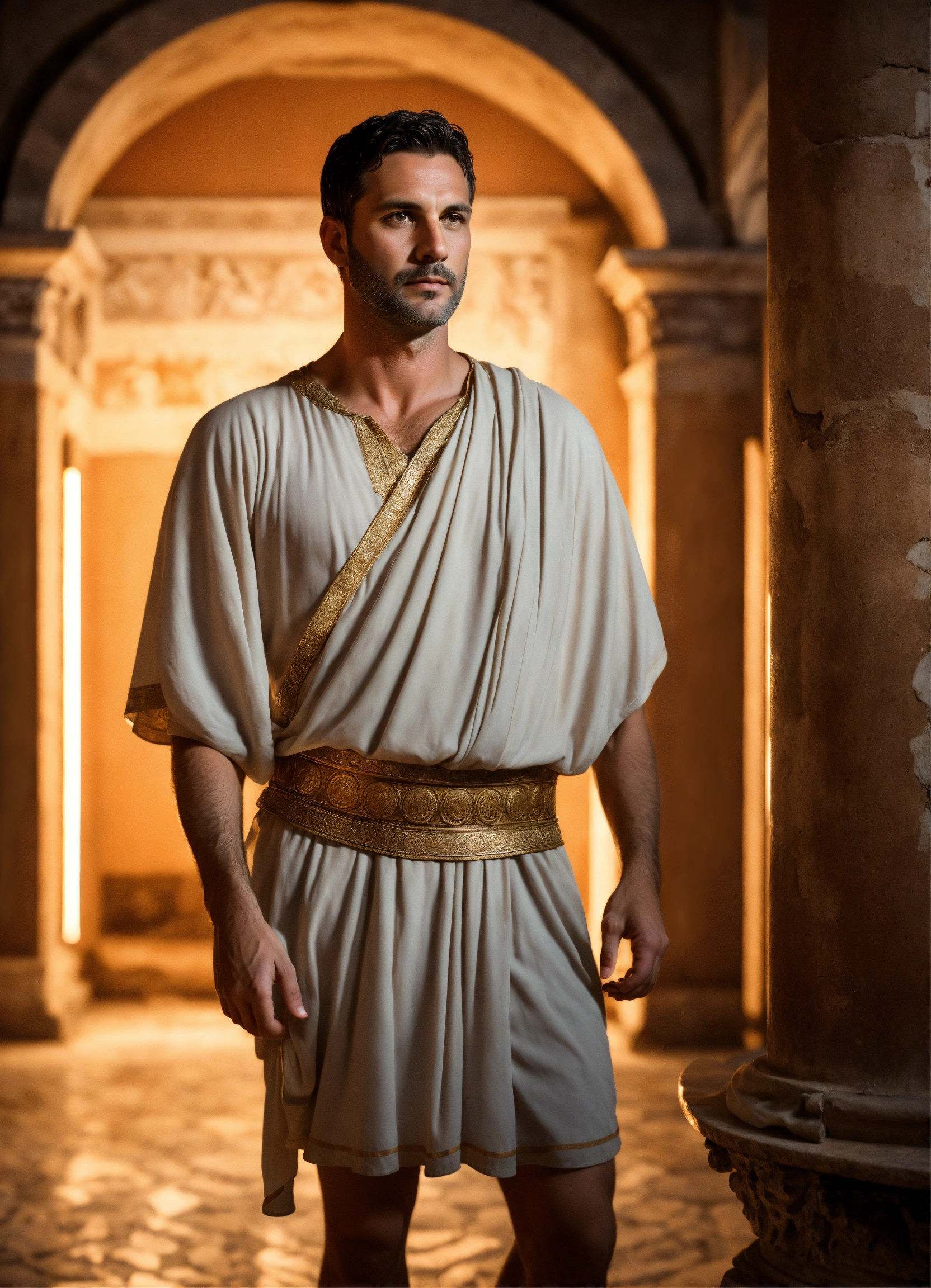 Lexica - A young rich handsome roman man wearing a light-colored tunic ...