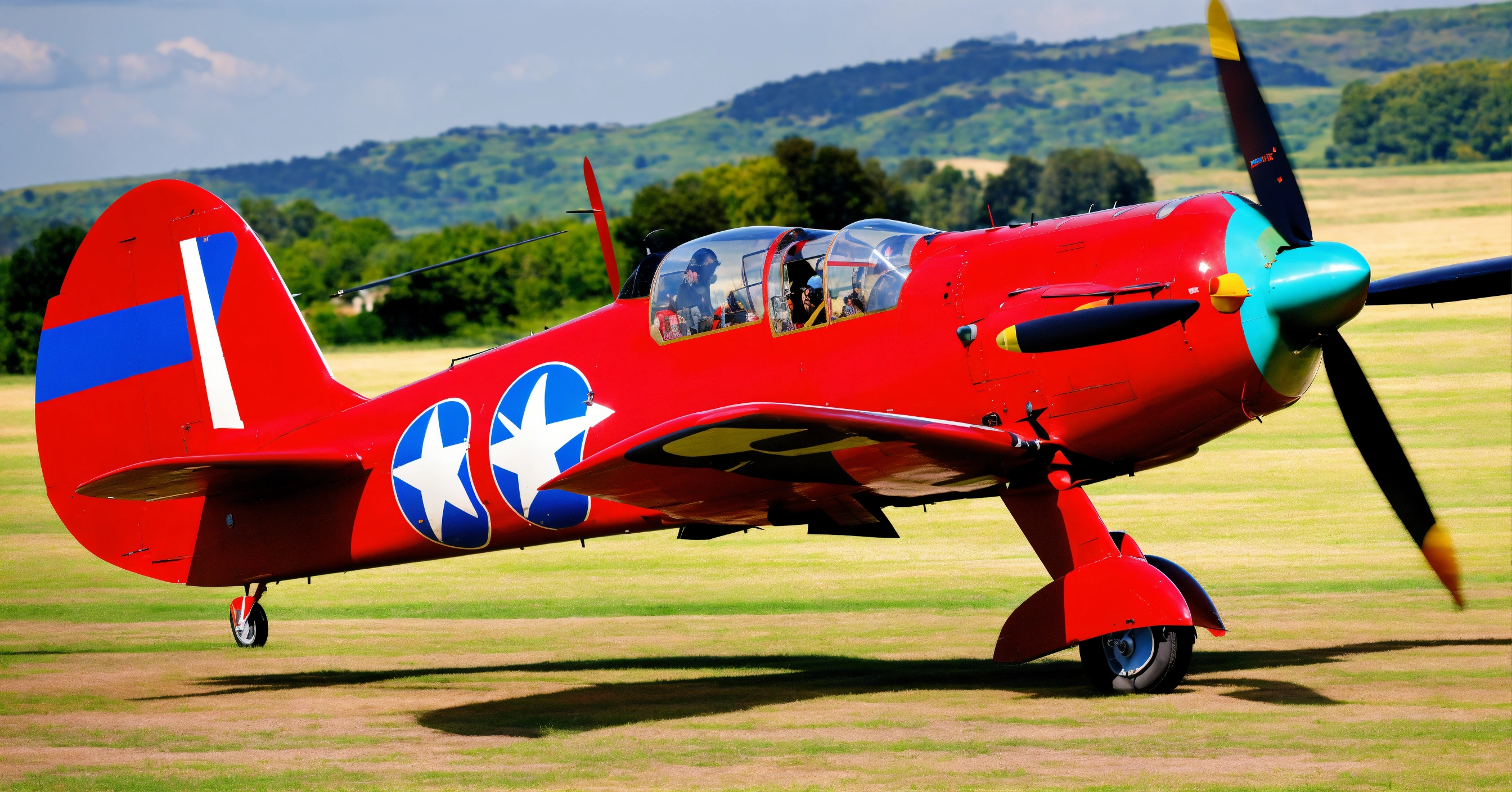 Lexica - Red propeller-driven war aircraft