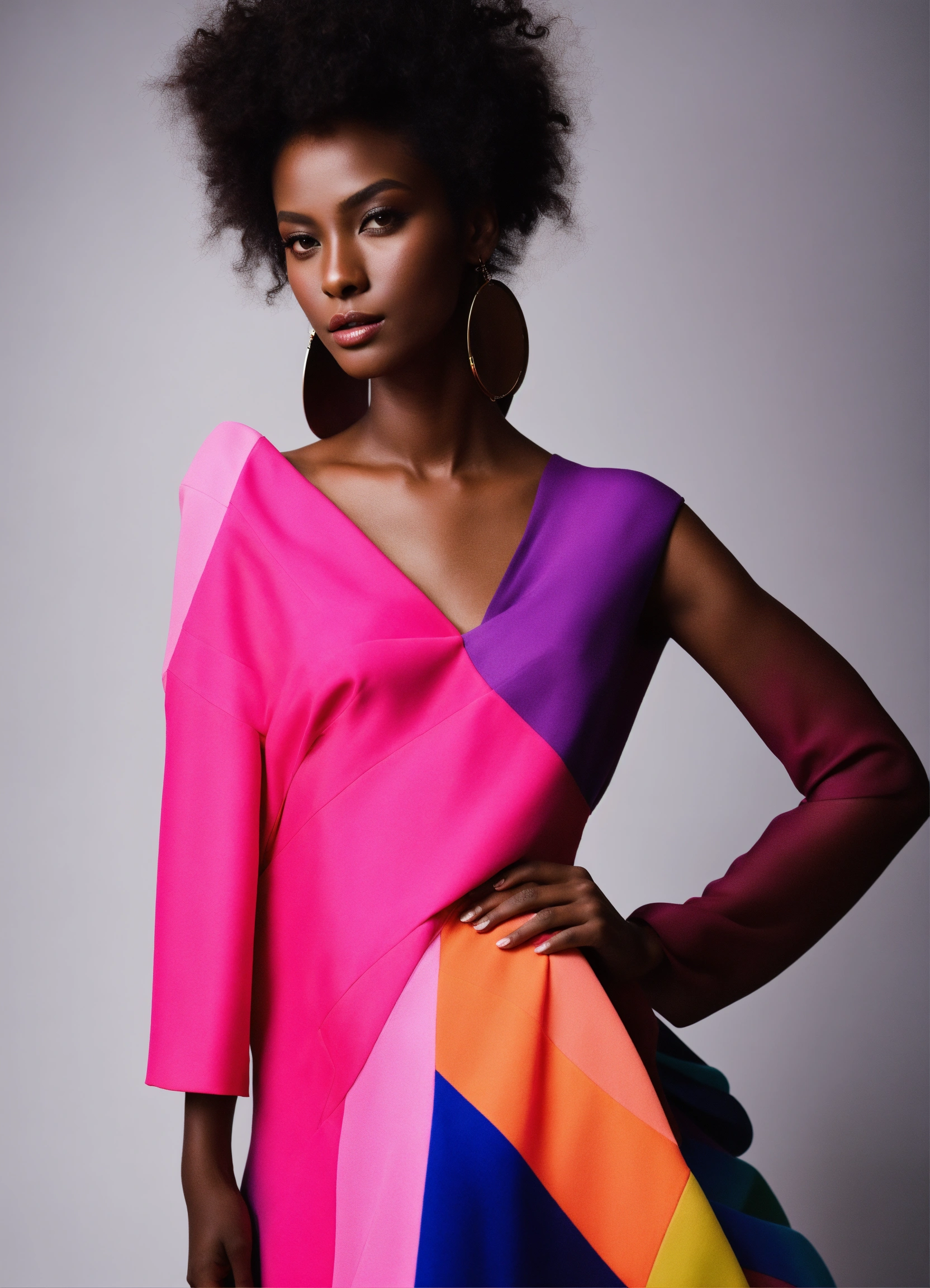 Lexica - Fashion photoshoot, Slim tall dark skinned supermodel, in ...