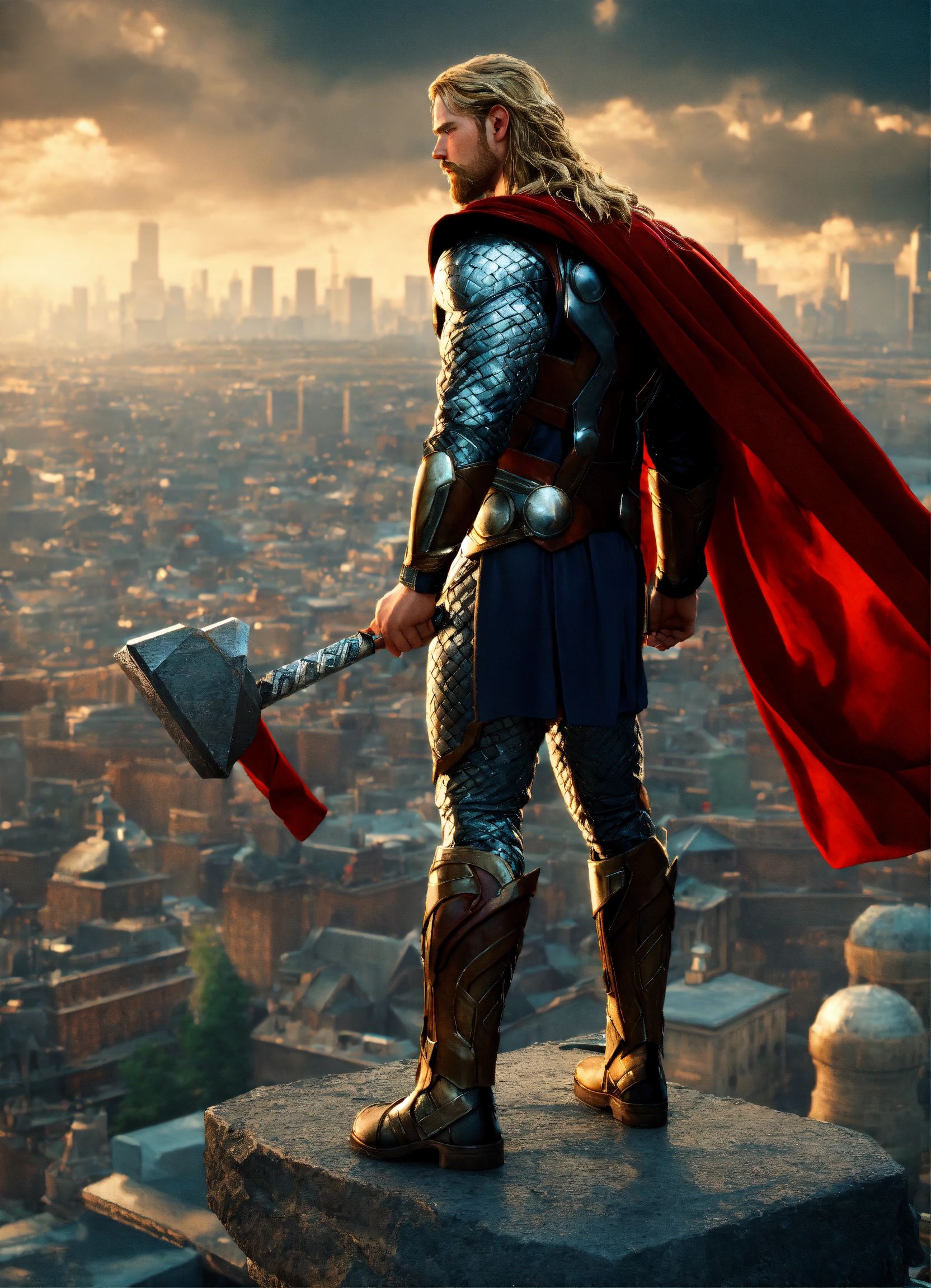 Lexica - Thor standing in front of the city. highly tender, well ...
