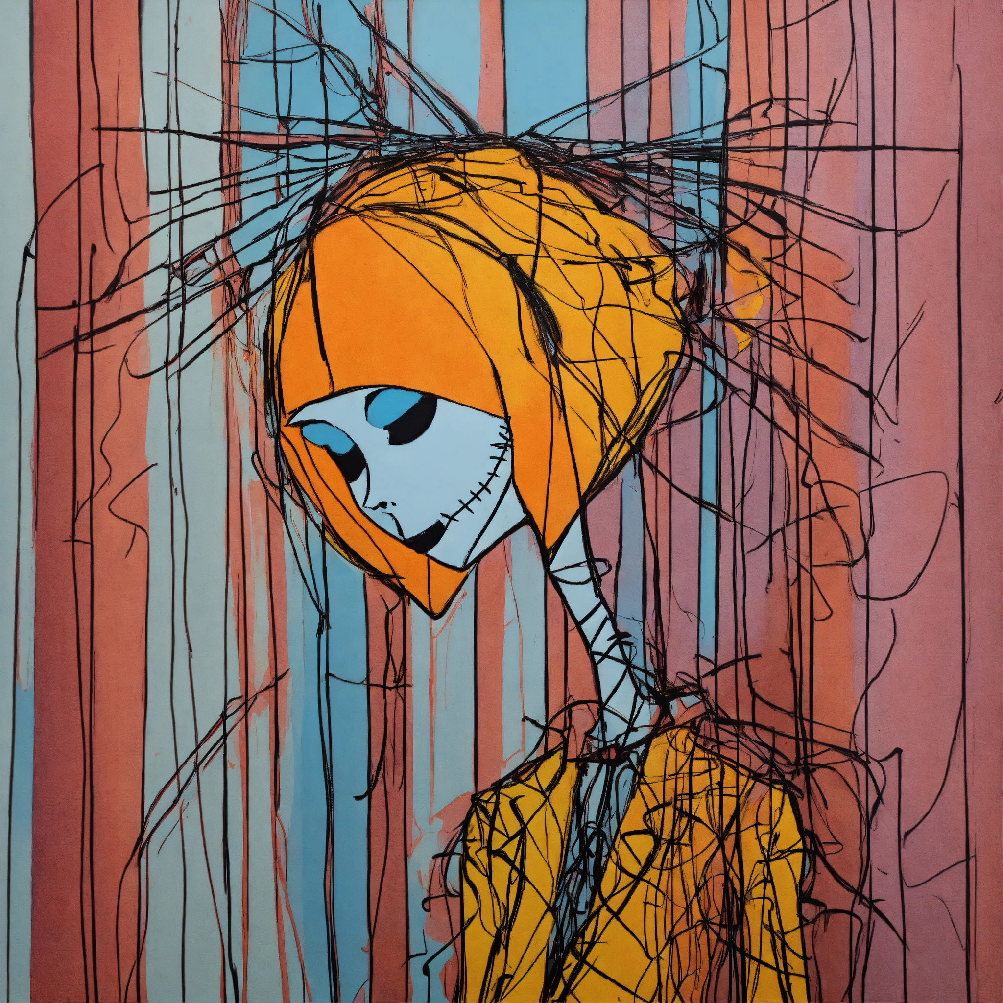 Lexica - Minimalistic painting of sally from nightmare before christmas ...