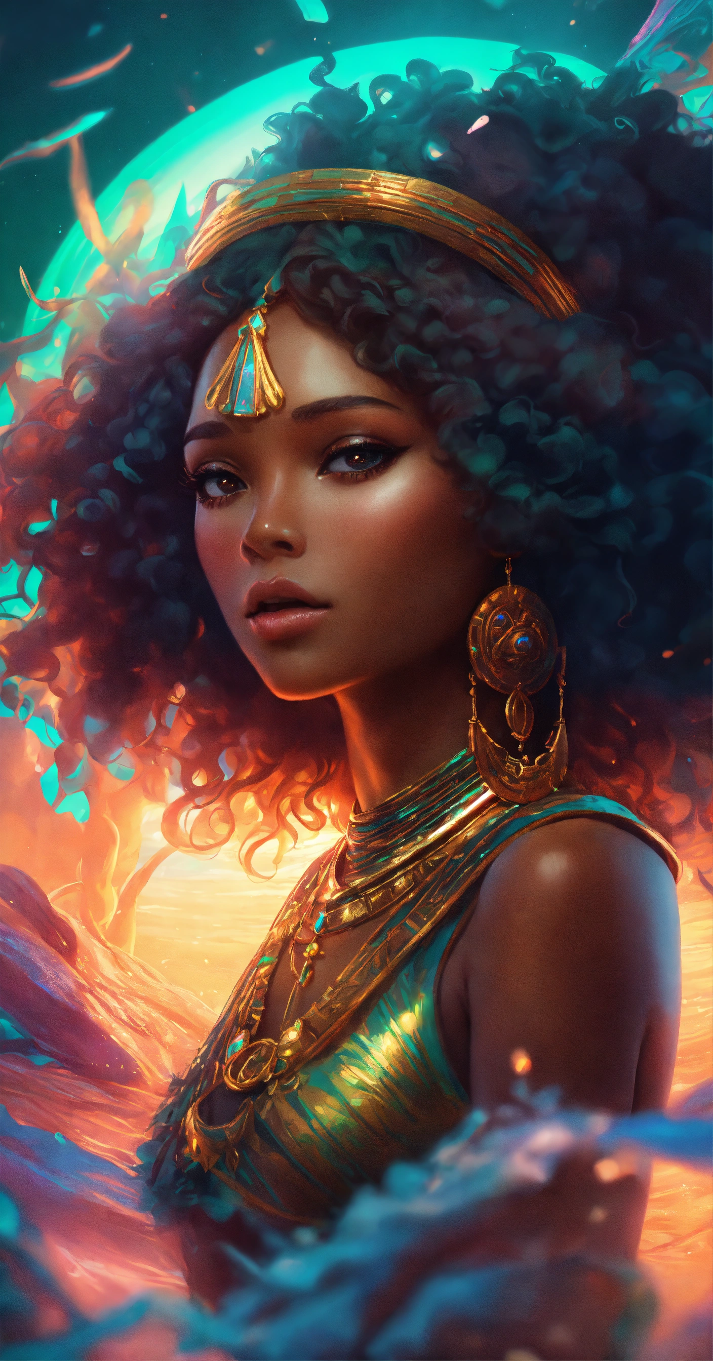 Lexica - Cute waifu, African-inspired, phantasmal mystical queen ...