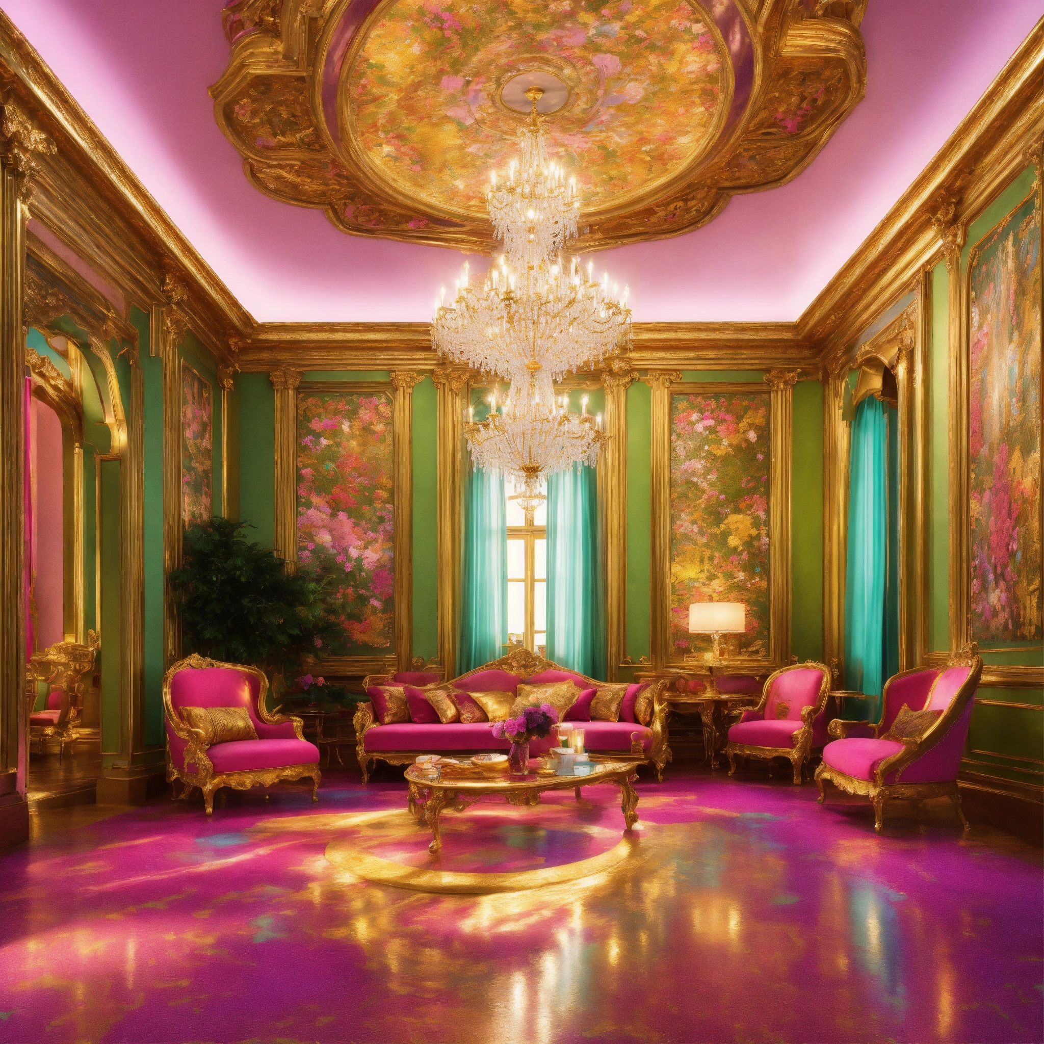 Lexica - Futuristic beautiful French mansion interior living room ...