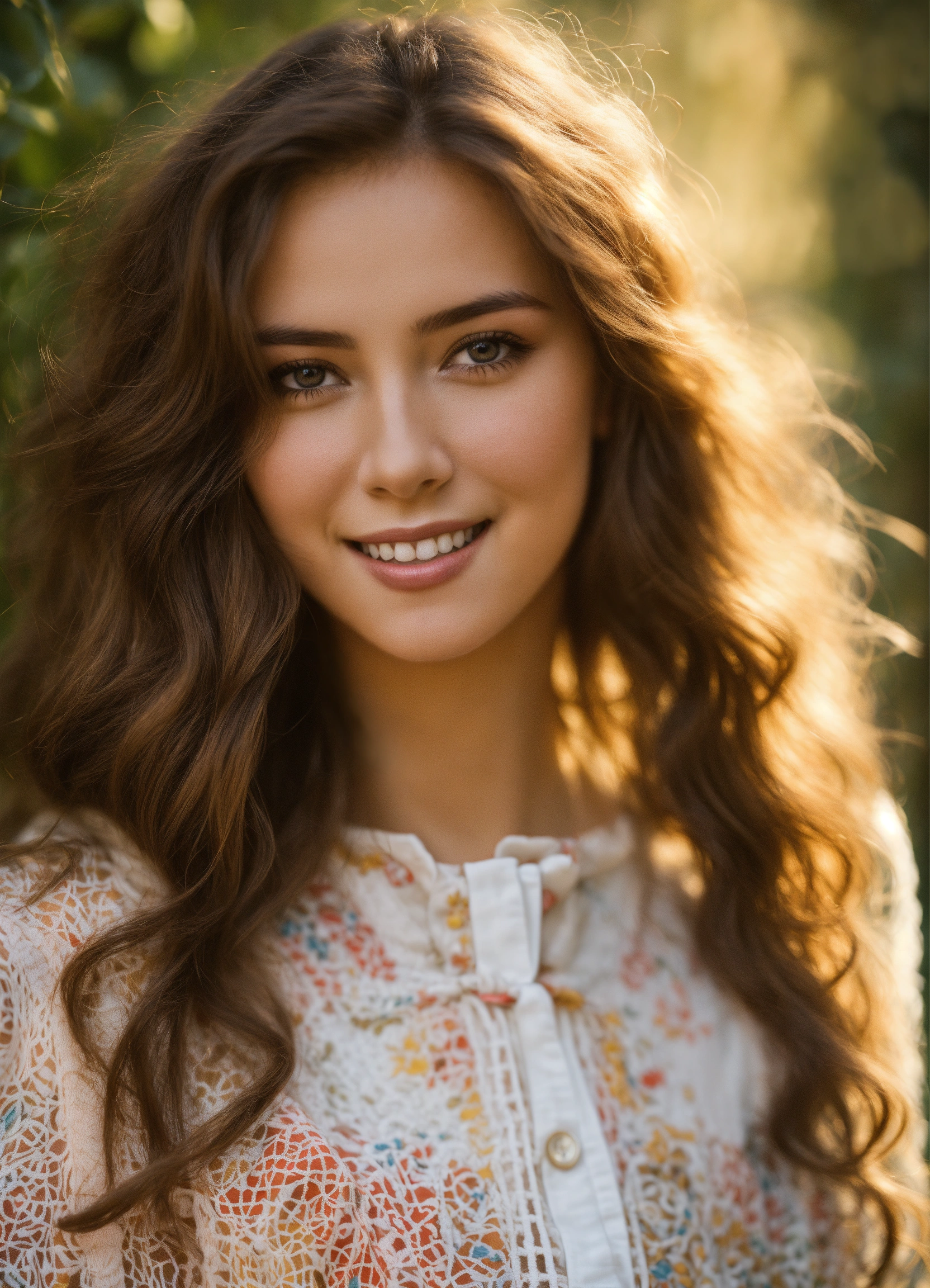 Lexica - Young woman innocent sweet smile, dreamy eyes, wearing blouse ...