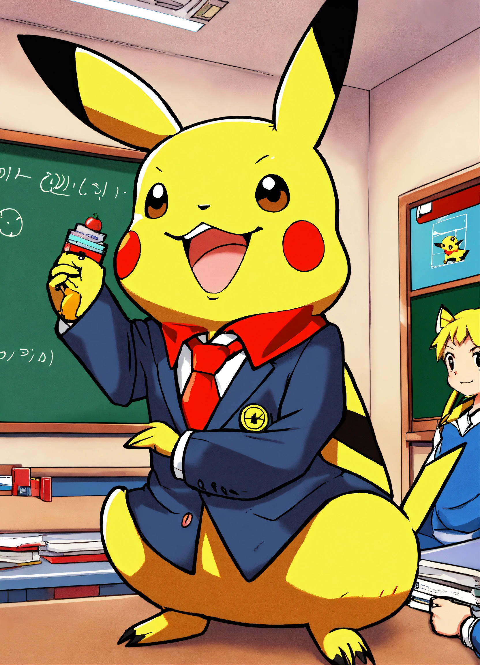 Lexica - PIKACHU LIKE TEACHER WITH IN FUTURE SCHOOL