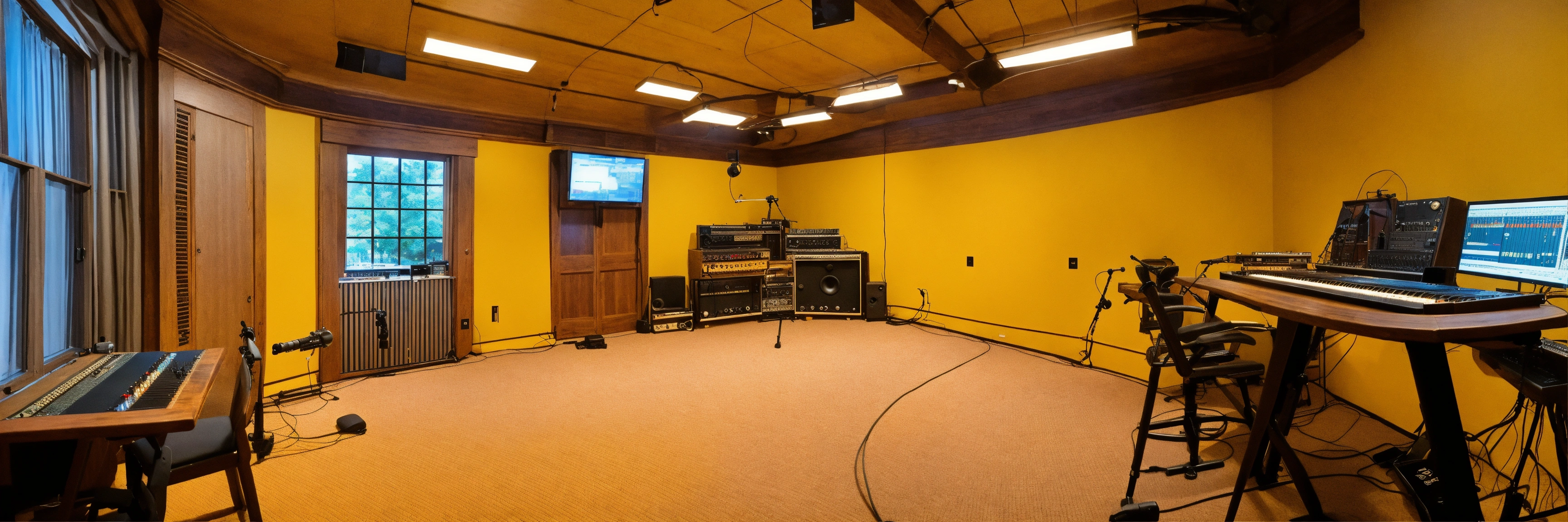 Lexica - Show 4 different angles of exactly the same environment. A 70s ...