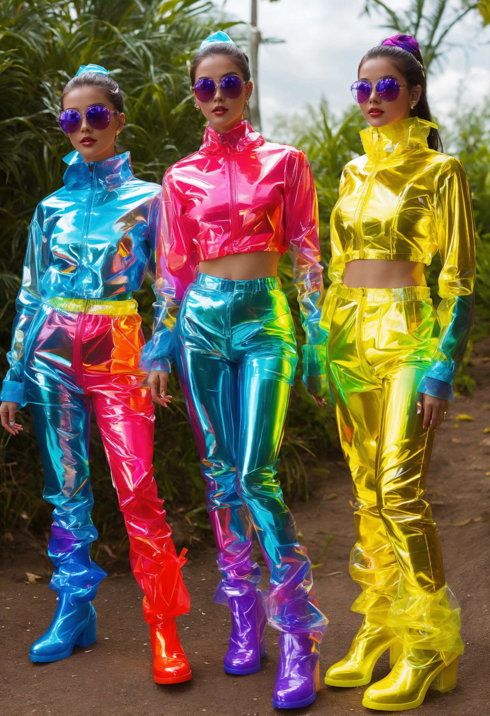 Lexica - Bright Shiny Clear Plastic Full Body Outfits