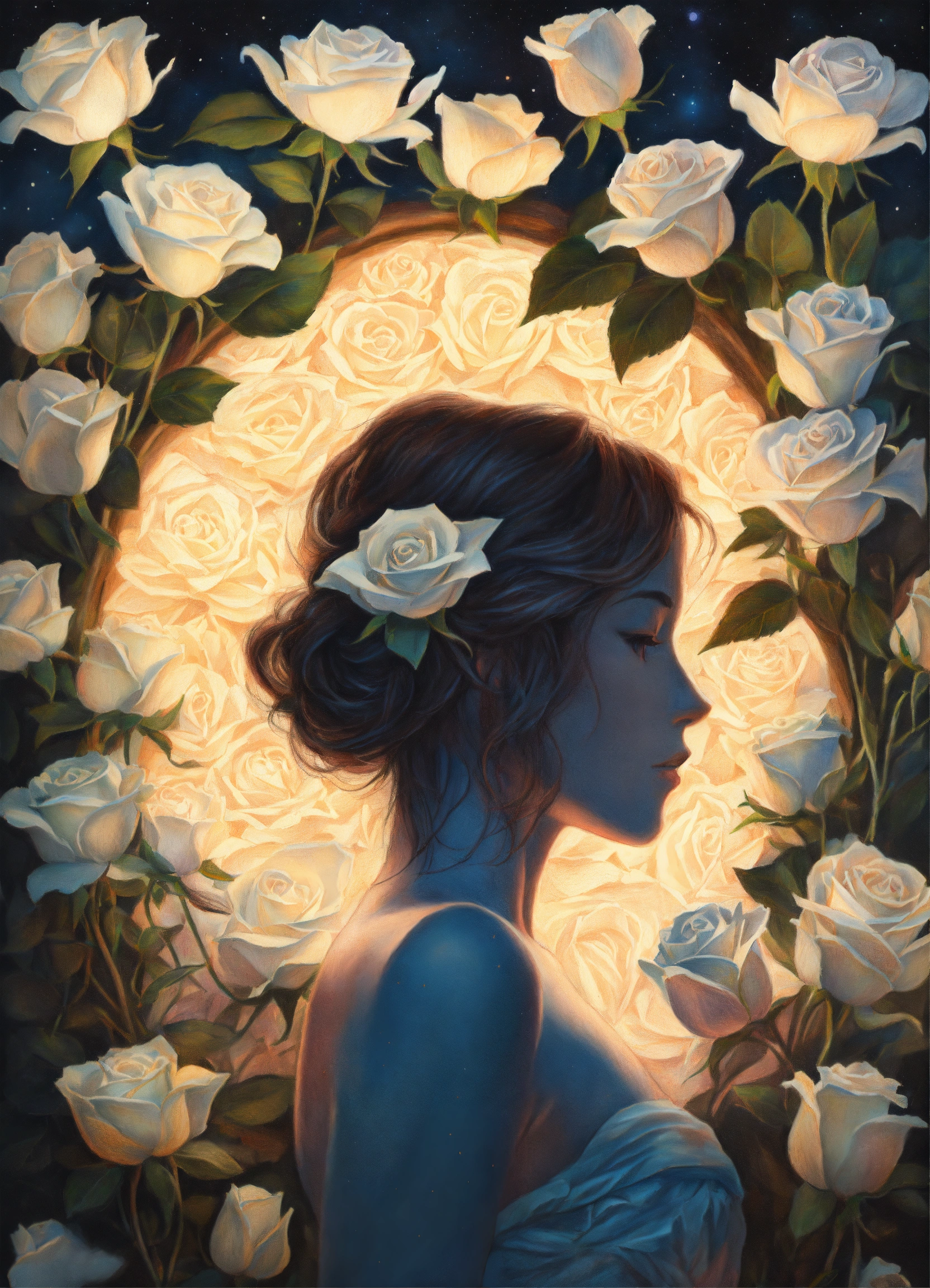 Lexica - Realistic colored pencil drawing of just the light silhouette ...