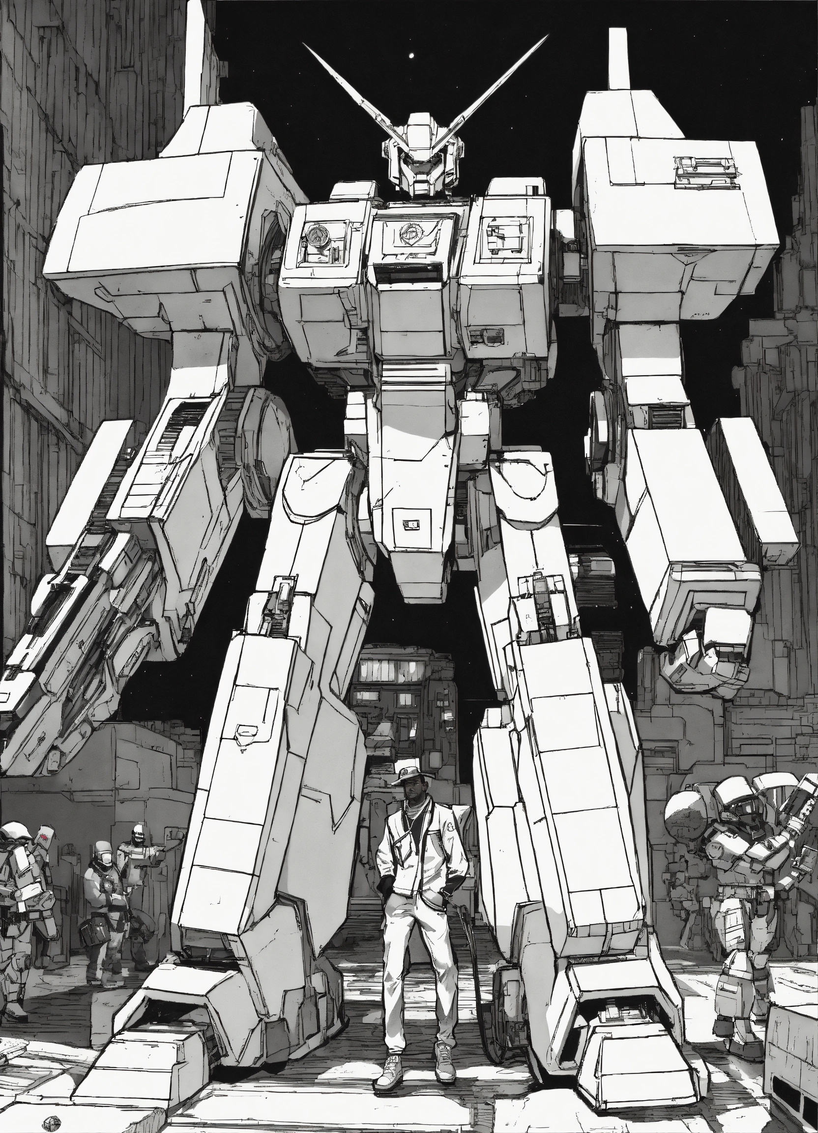 Lexica - Jay Z drawn by John Byrne, black and white, standing in front ...