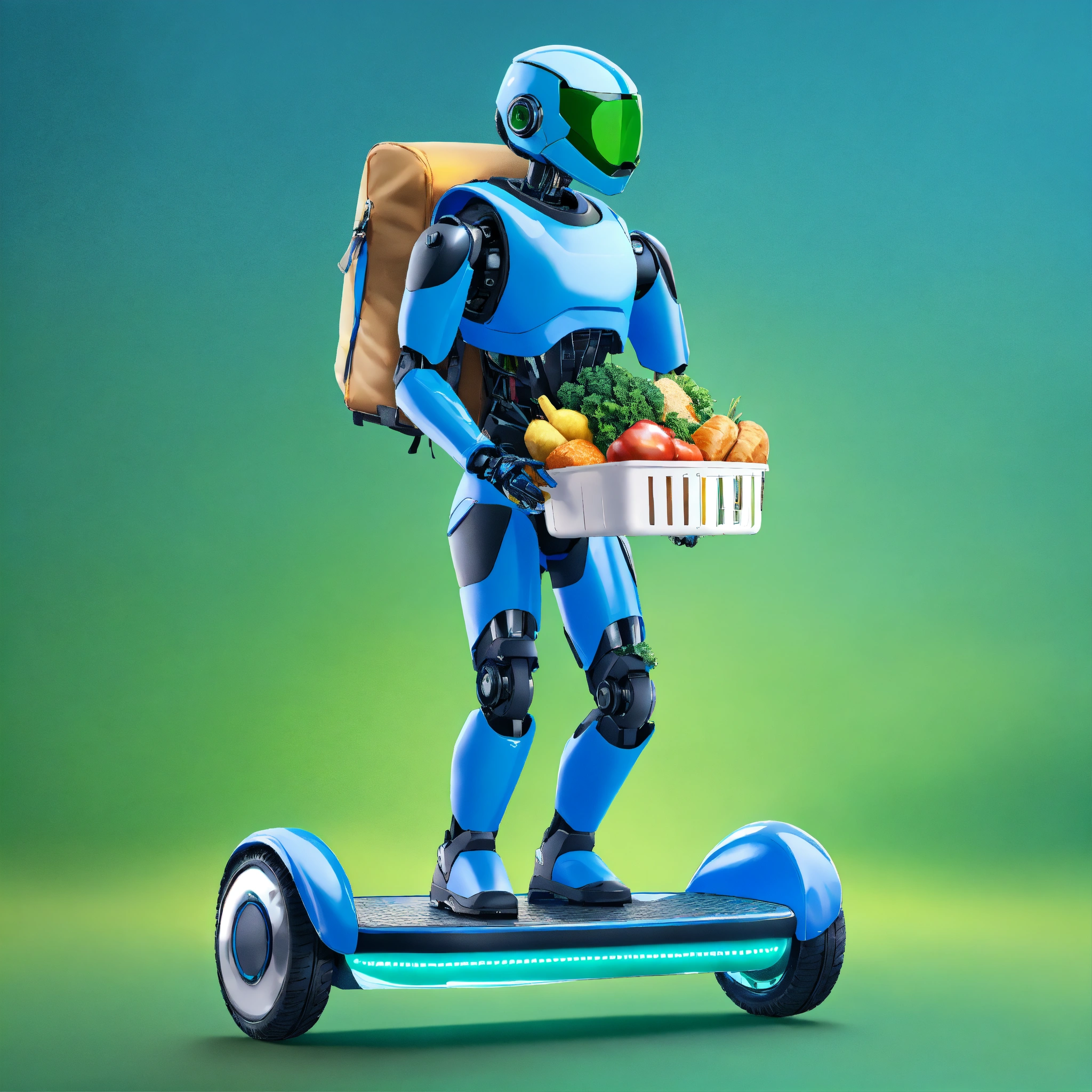 Lexica - A passionate male robot on hoverboard, realistic man face ...
