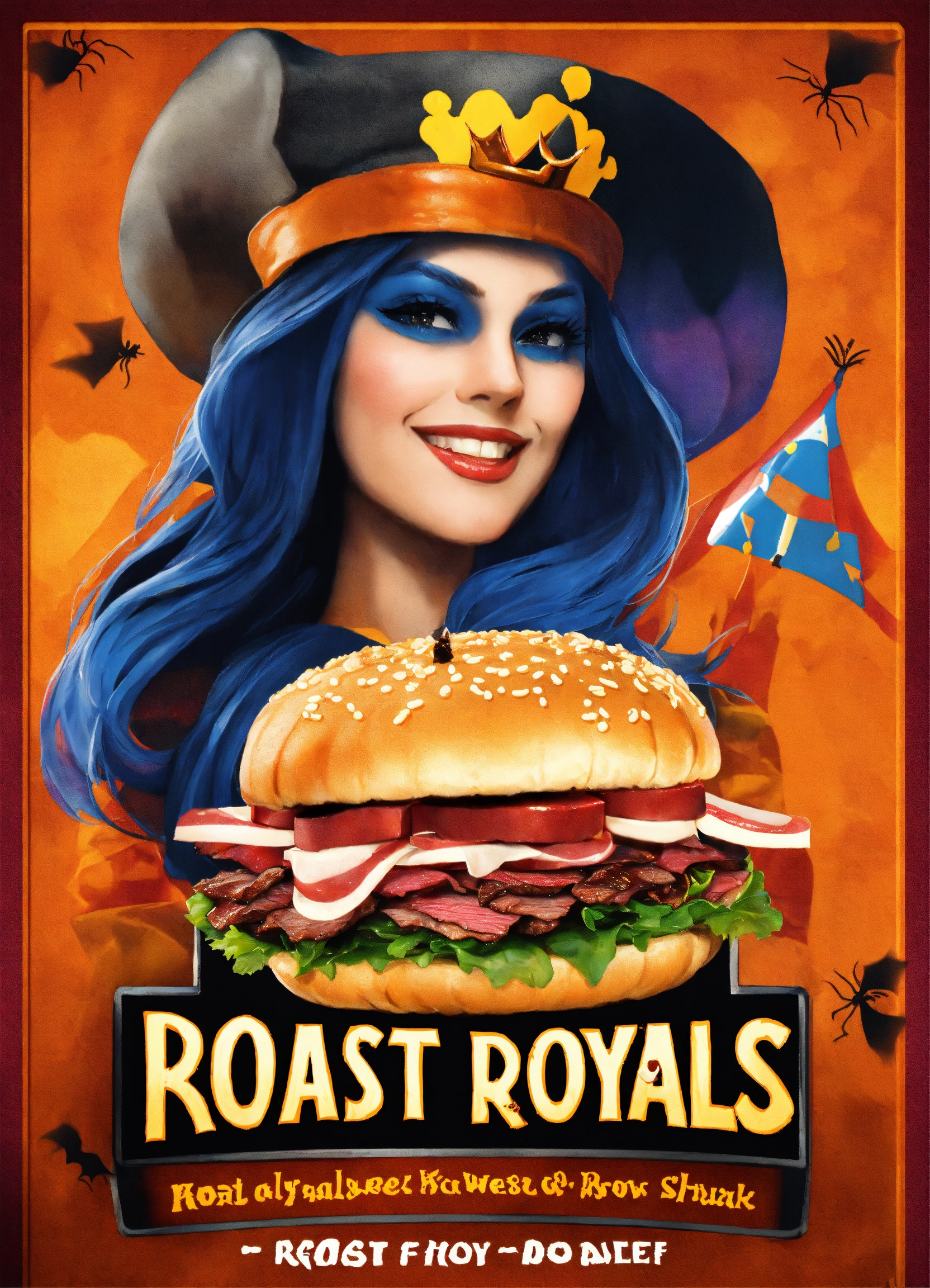 Lexica - A halloween poster and logo advertisement for a fast food ...