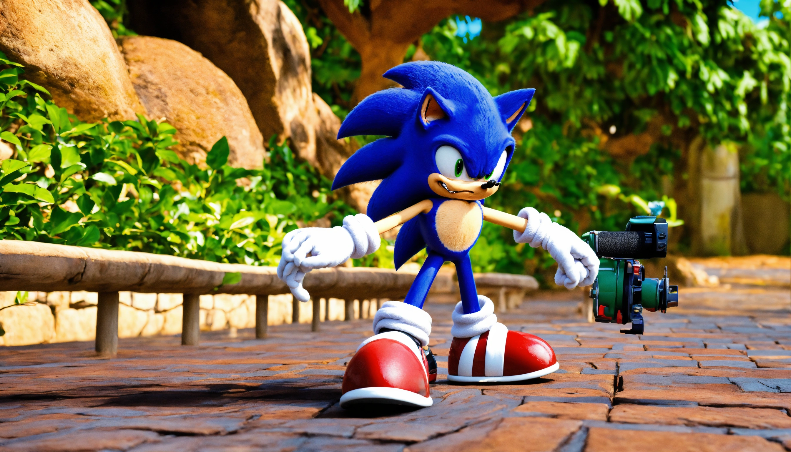 Lexica - Sonic, sentado no balanço do parquinho 8k