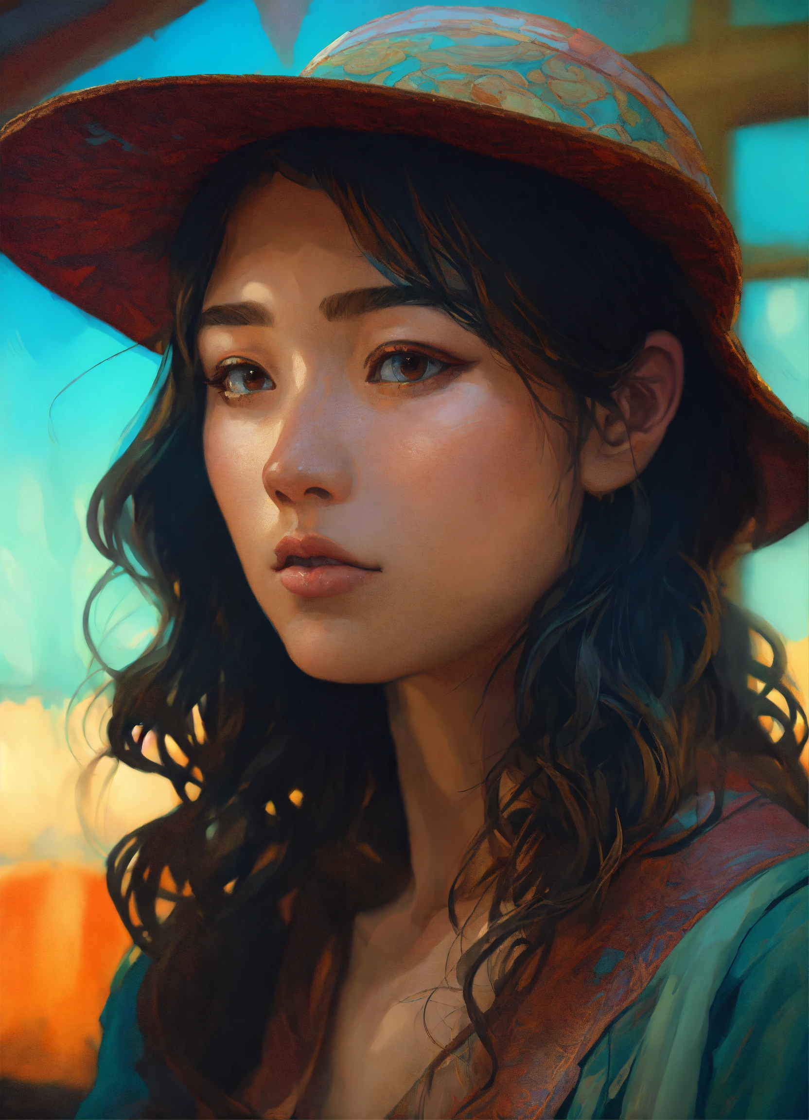 Lexica - Portrait of moody shadows, pallet knife, oil painting, brush ...