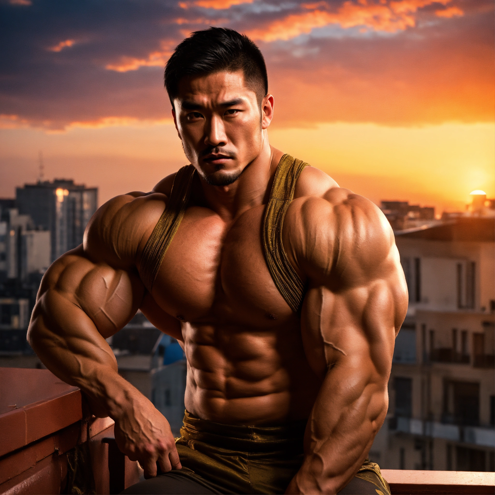 Lexica - 30-year-old hairy man with big muscles, Liu Kang, big ...