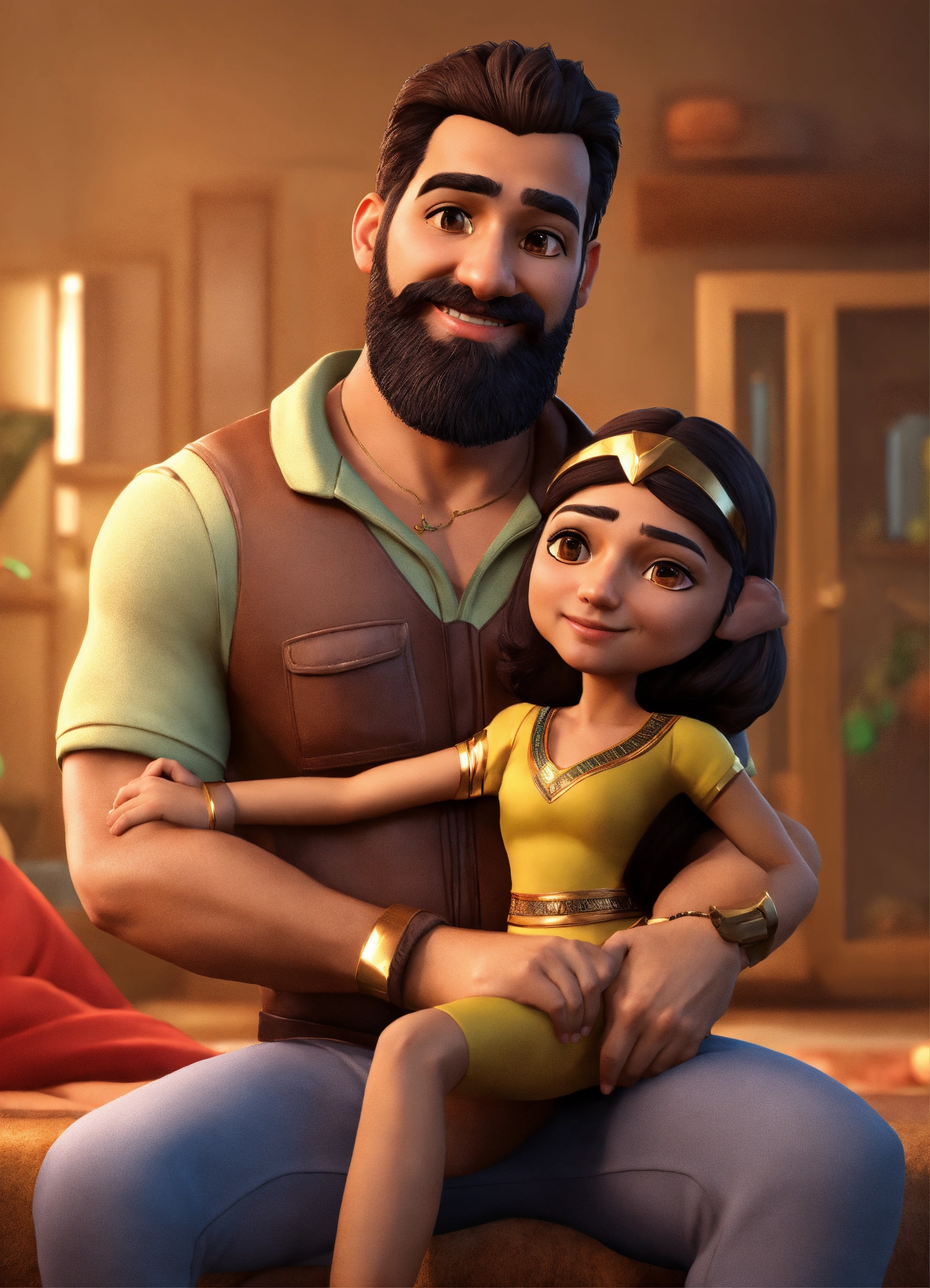 Lexica - I need a mom and dad 3D game character human realistic in a ...