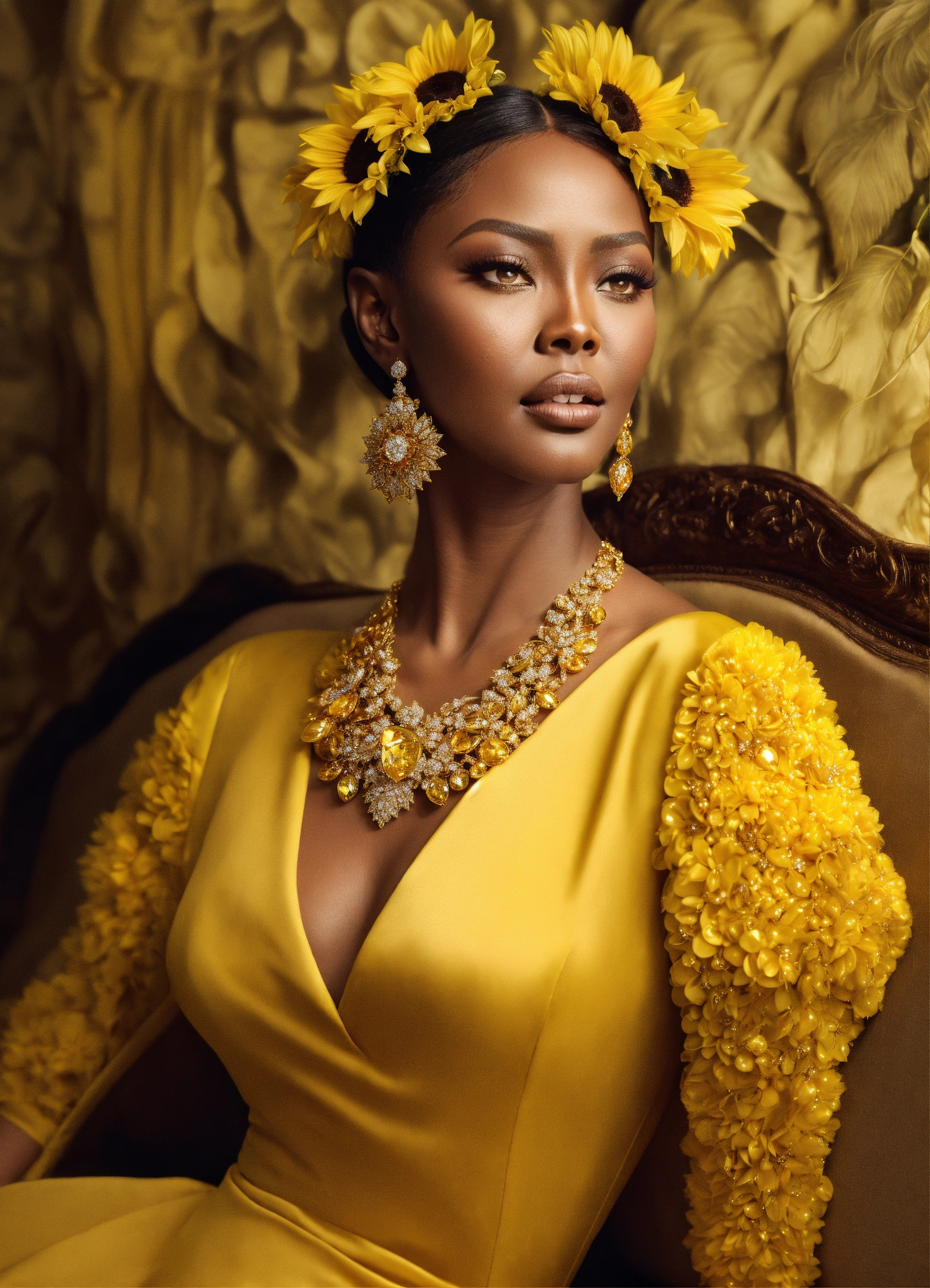 Lexica - Text full body fashion model, citrine and diamond necklace and ...