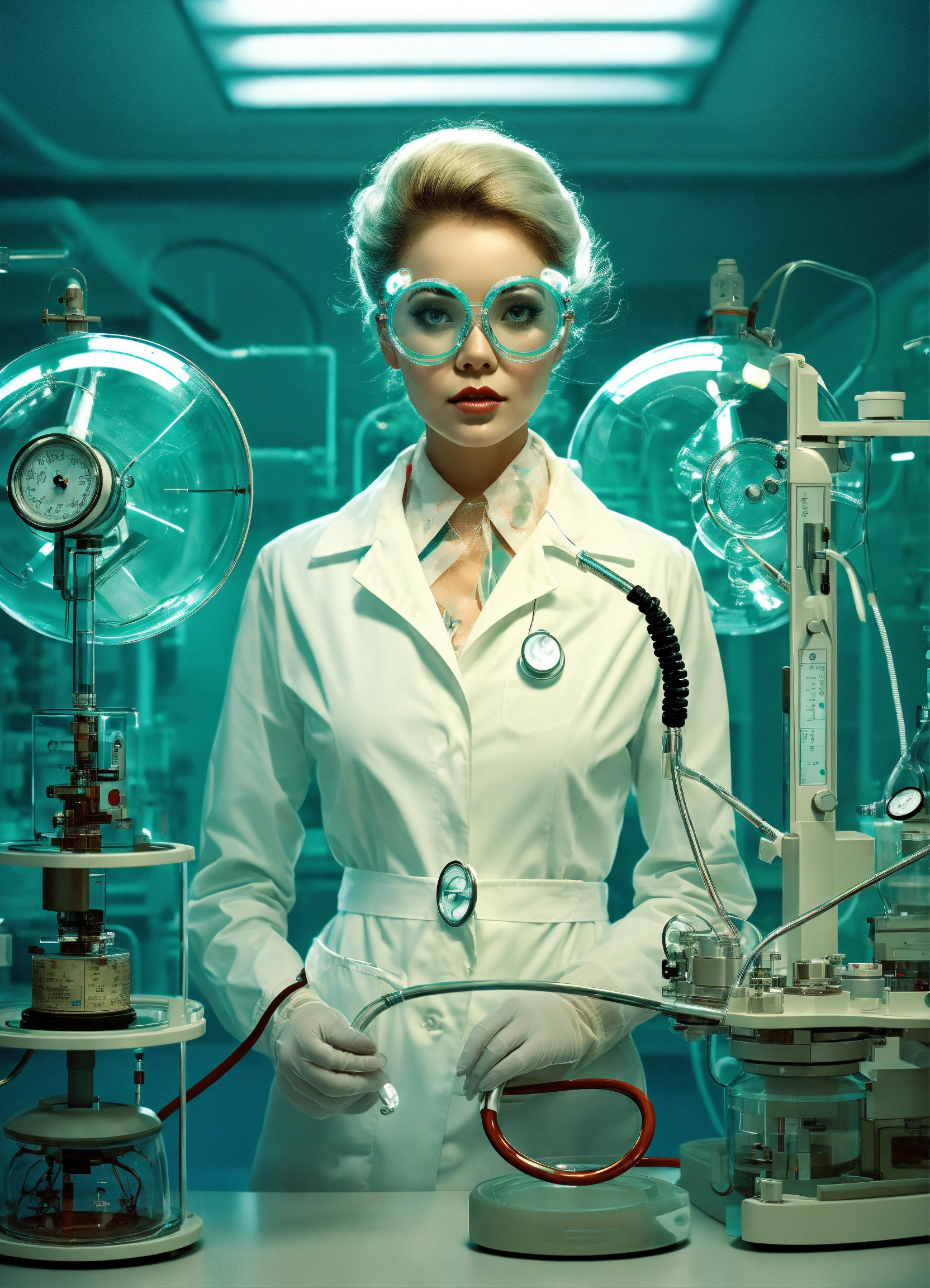 Lexica - Photography in a futuristic Sci Fi laboratory, 60'S gorgeous ...
