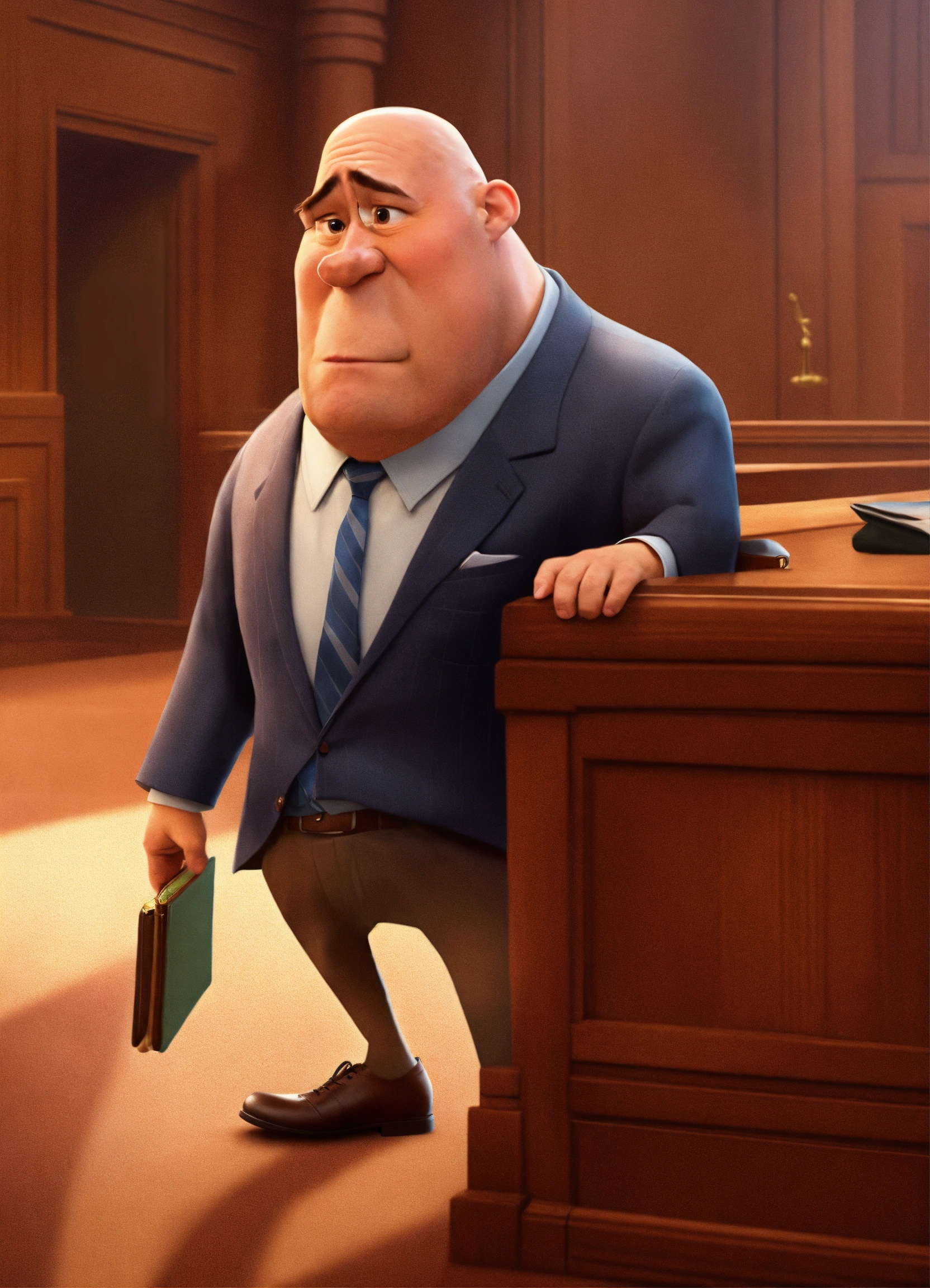 Lexica - Pixar style movie poster, Disney style, of a hurried lawyer ...