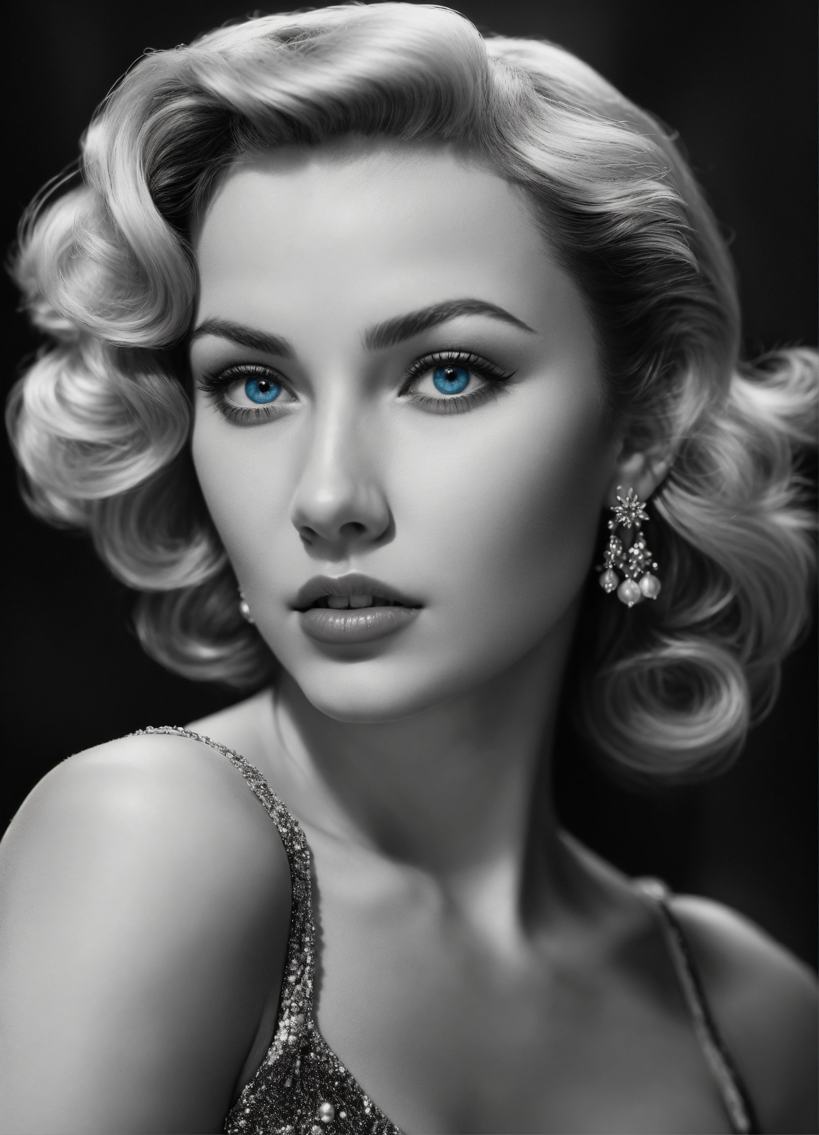 Lexica - Photorealistic, blackandwhite, woman's face, 50s Hollywood ...