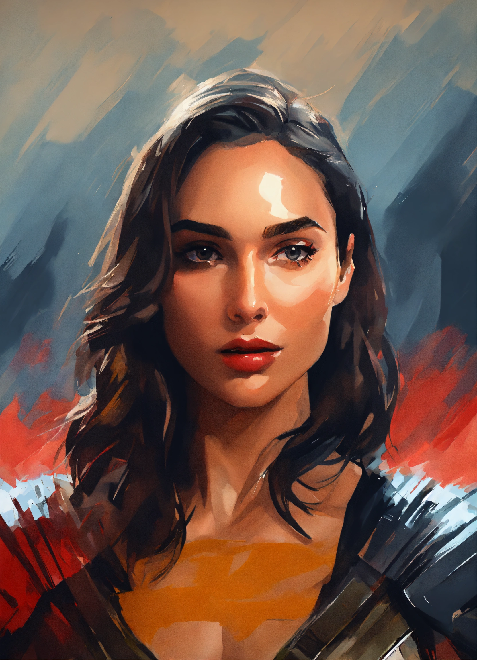 Lexica - Minimalist painting of sci - fi character, gal gadot, design ...