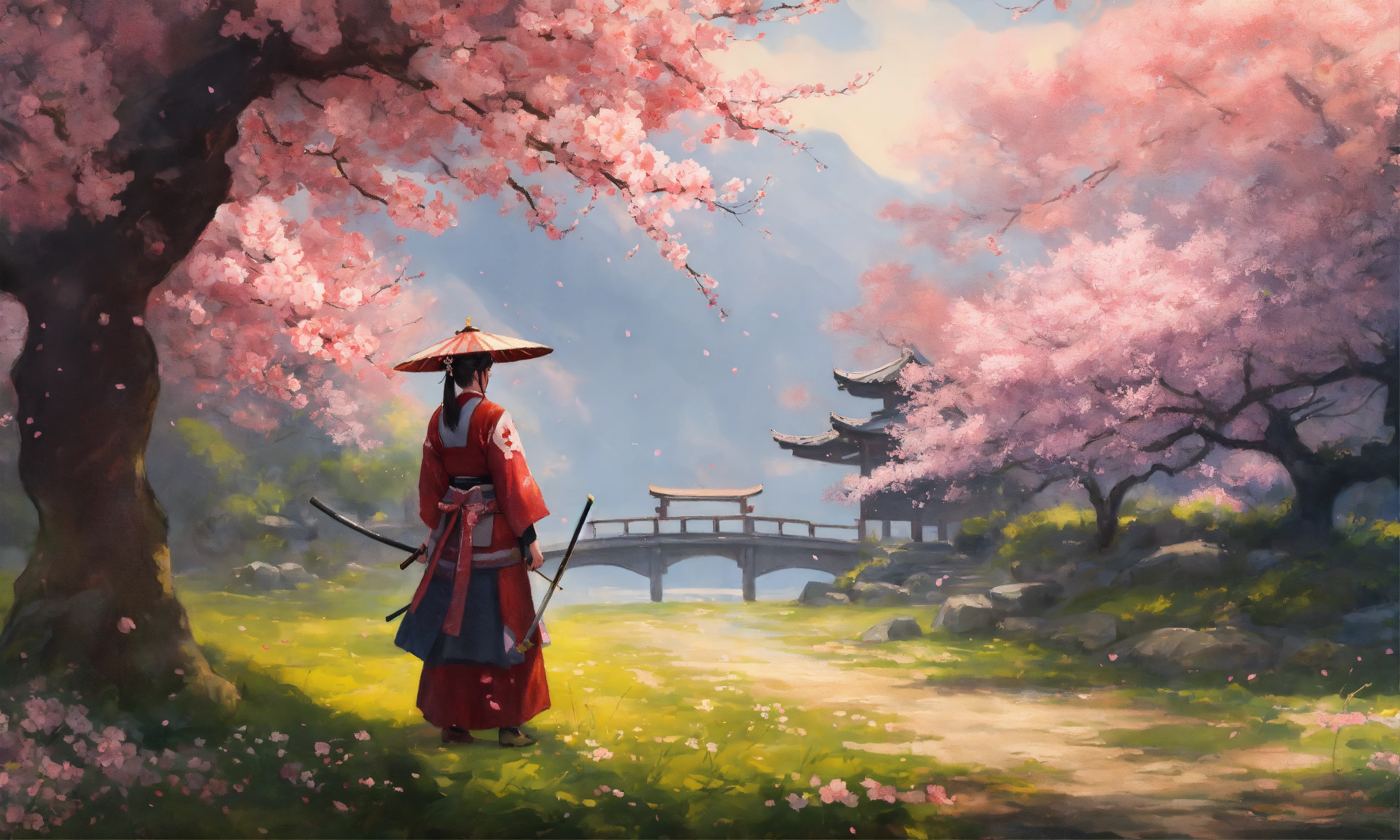 Lexica - IMPRESSIONIST STYLE PAINTING OF A FEMALE SAMURAI WARRIOR OF ...