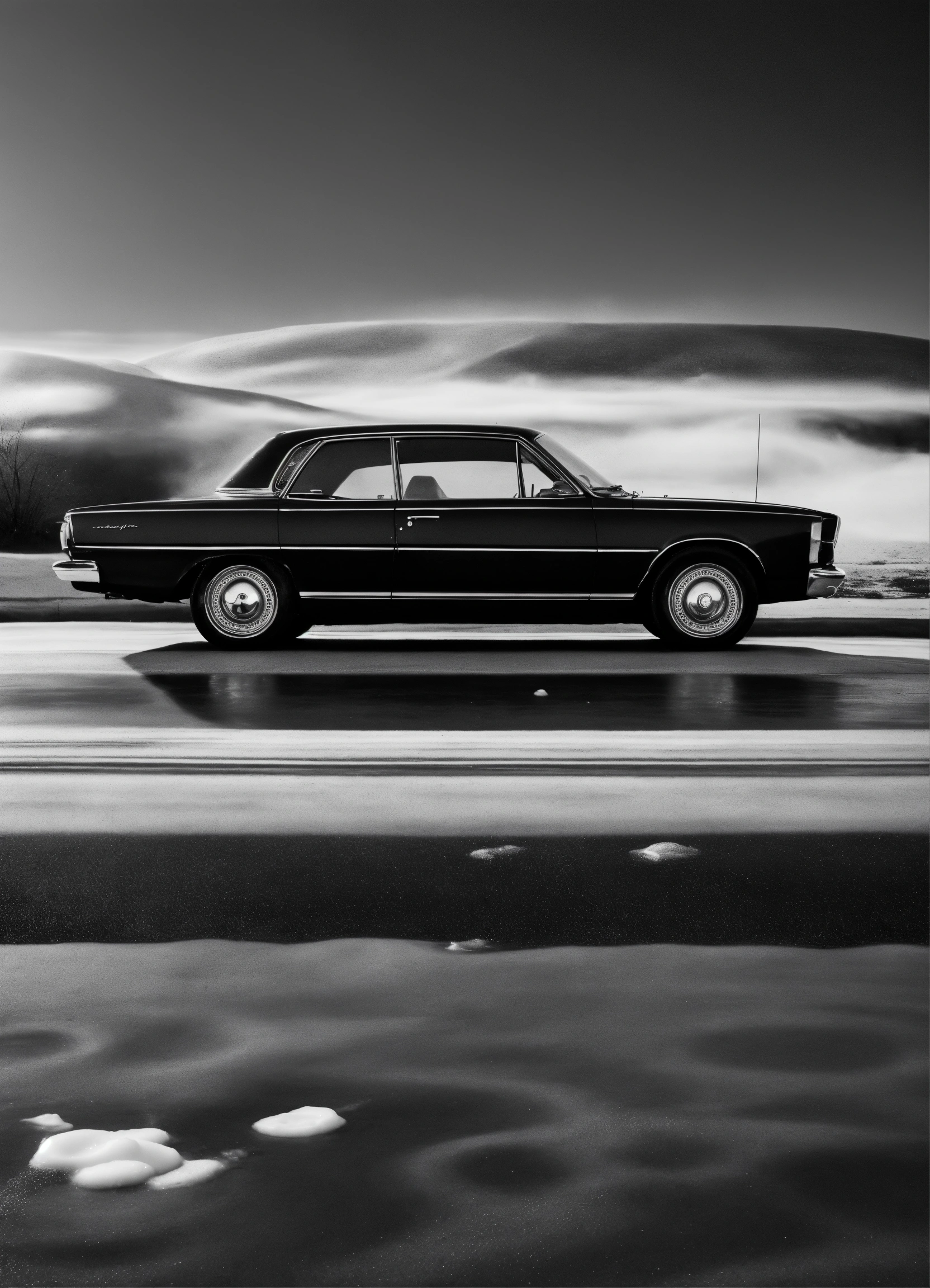 Lexica - Generate a grayscale image where the foreground prominently ...