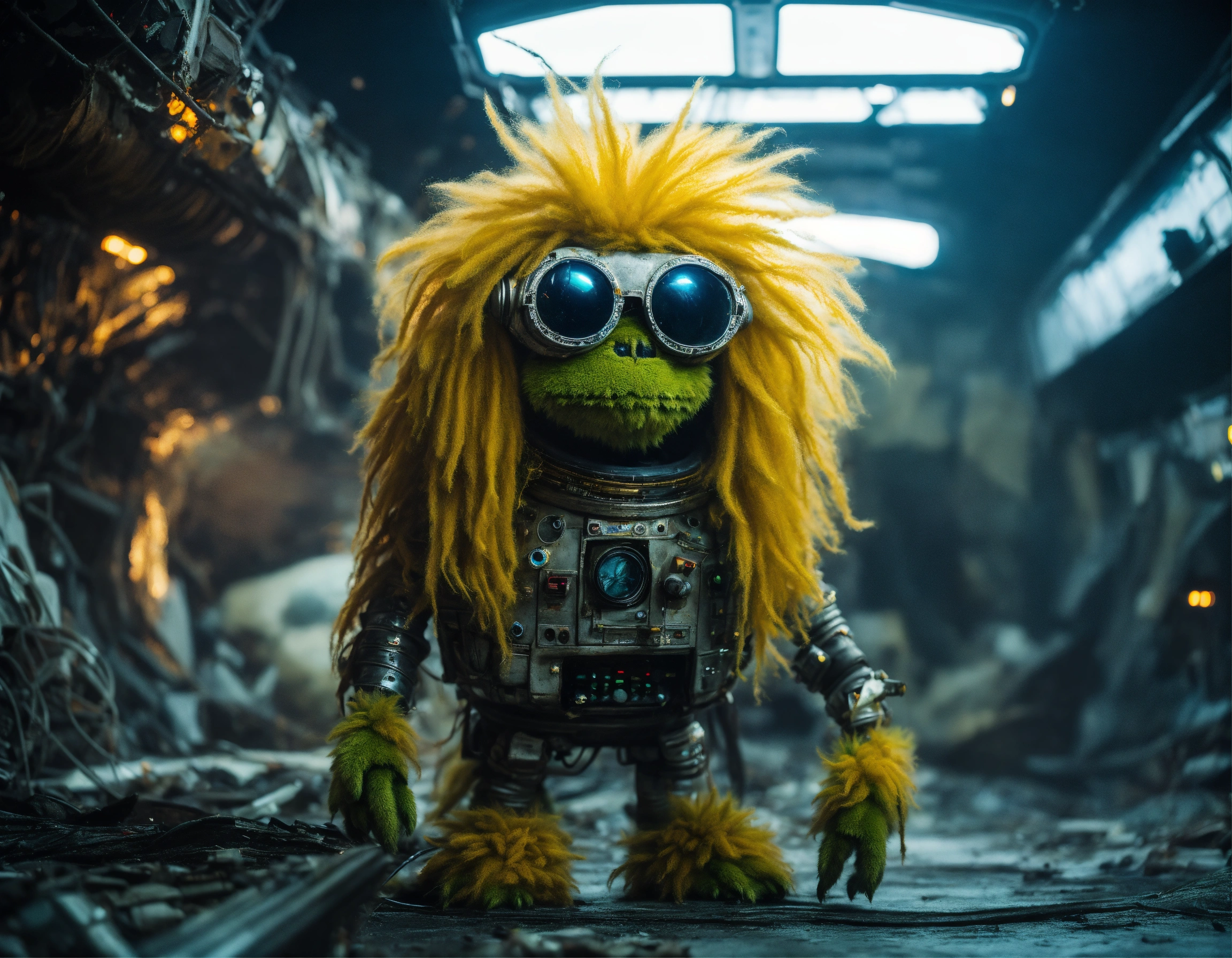 Lexica - Wild funky fuzzy monster with long hair and stylish space ...