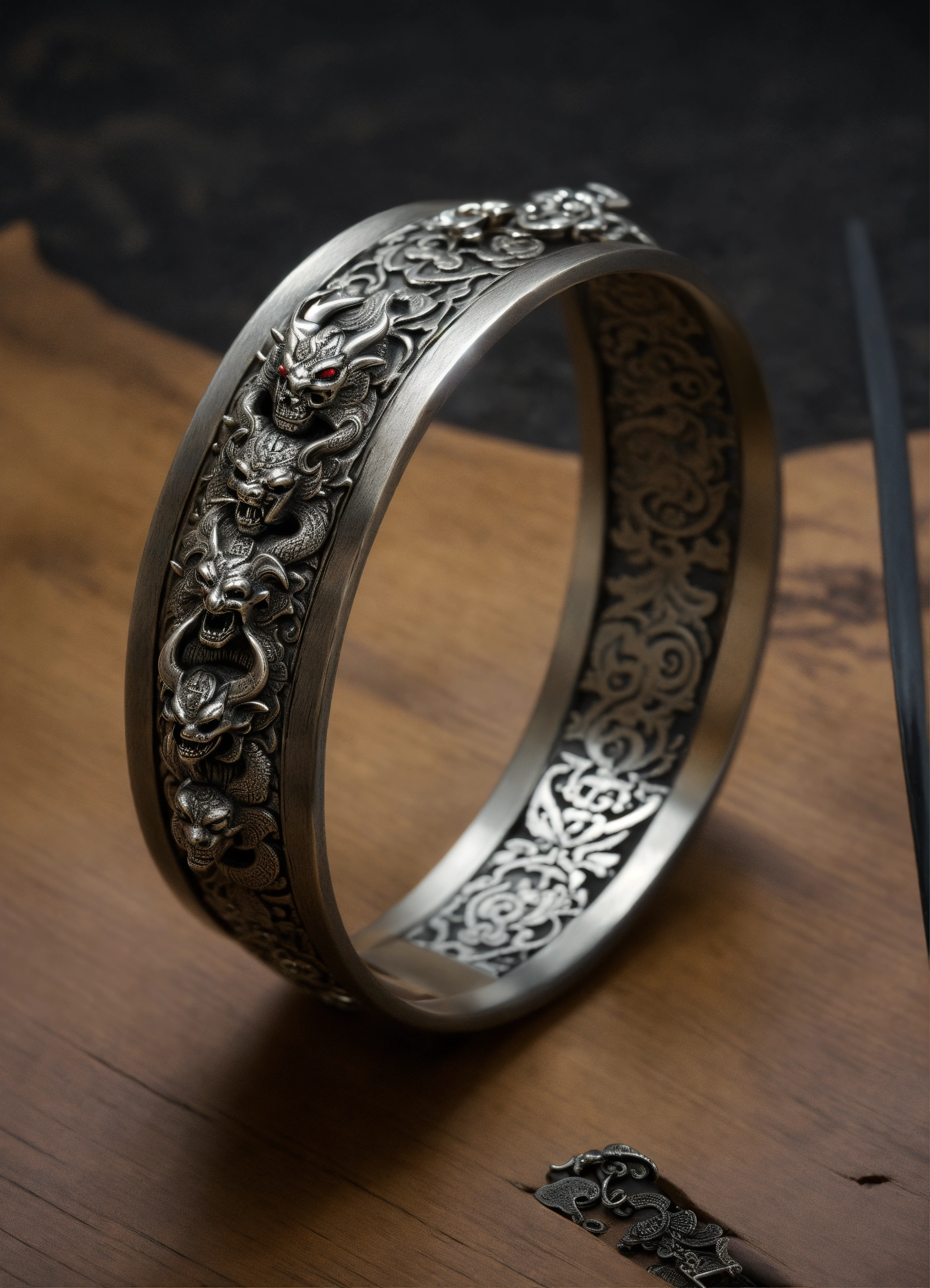 Lexica - Meiji Period demon bracelet, Ford Hallam Style, Shibuichi ...