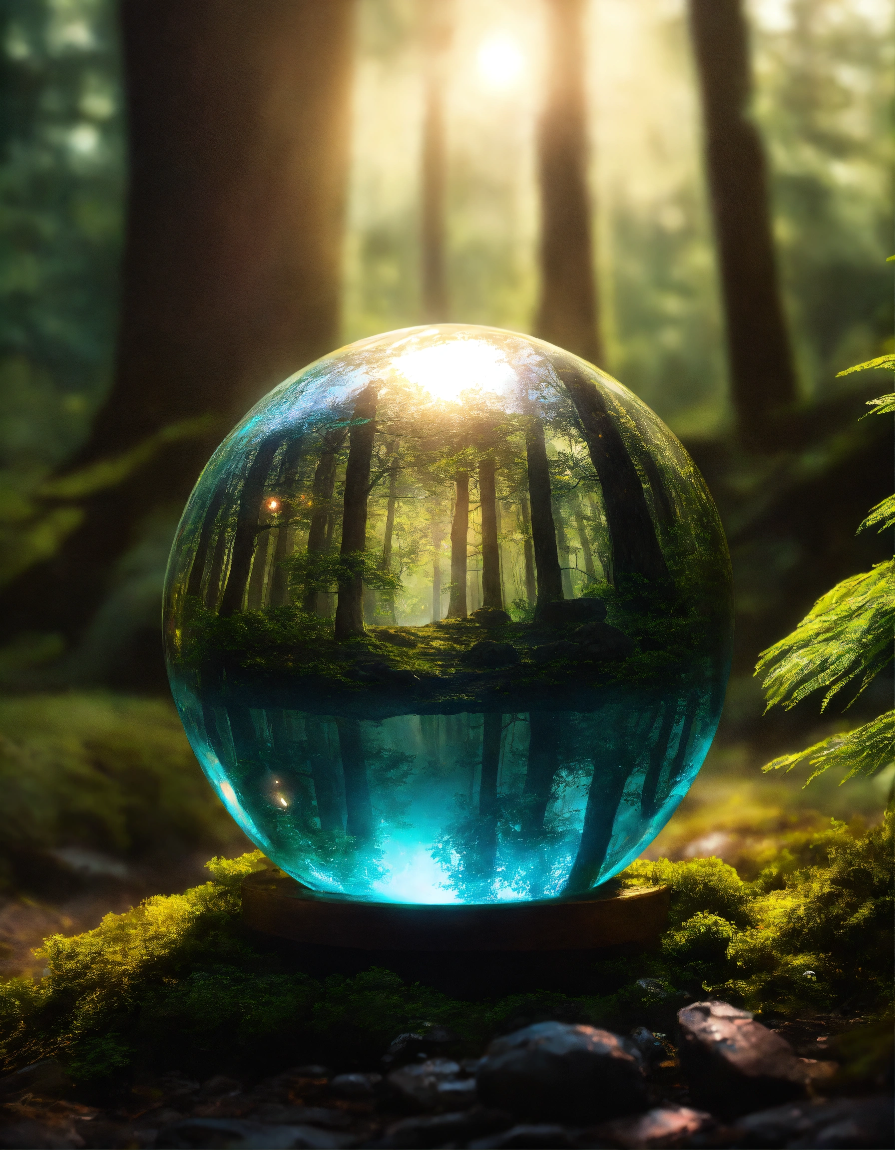 Lexica - Glowing Obsidian cuneiform in an ethereal glass orb in a ...