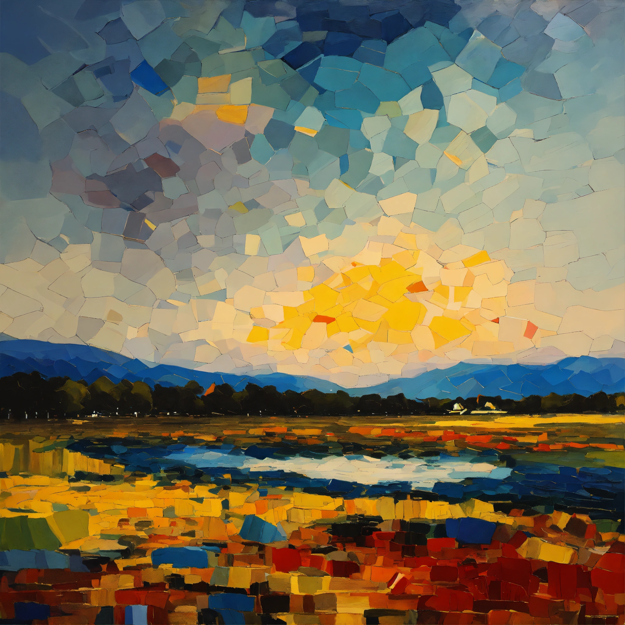 Lexica - Landscape, oil painting, recursive art, in style, generative ...