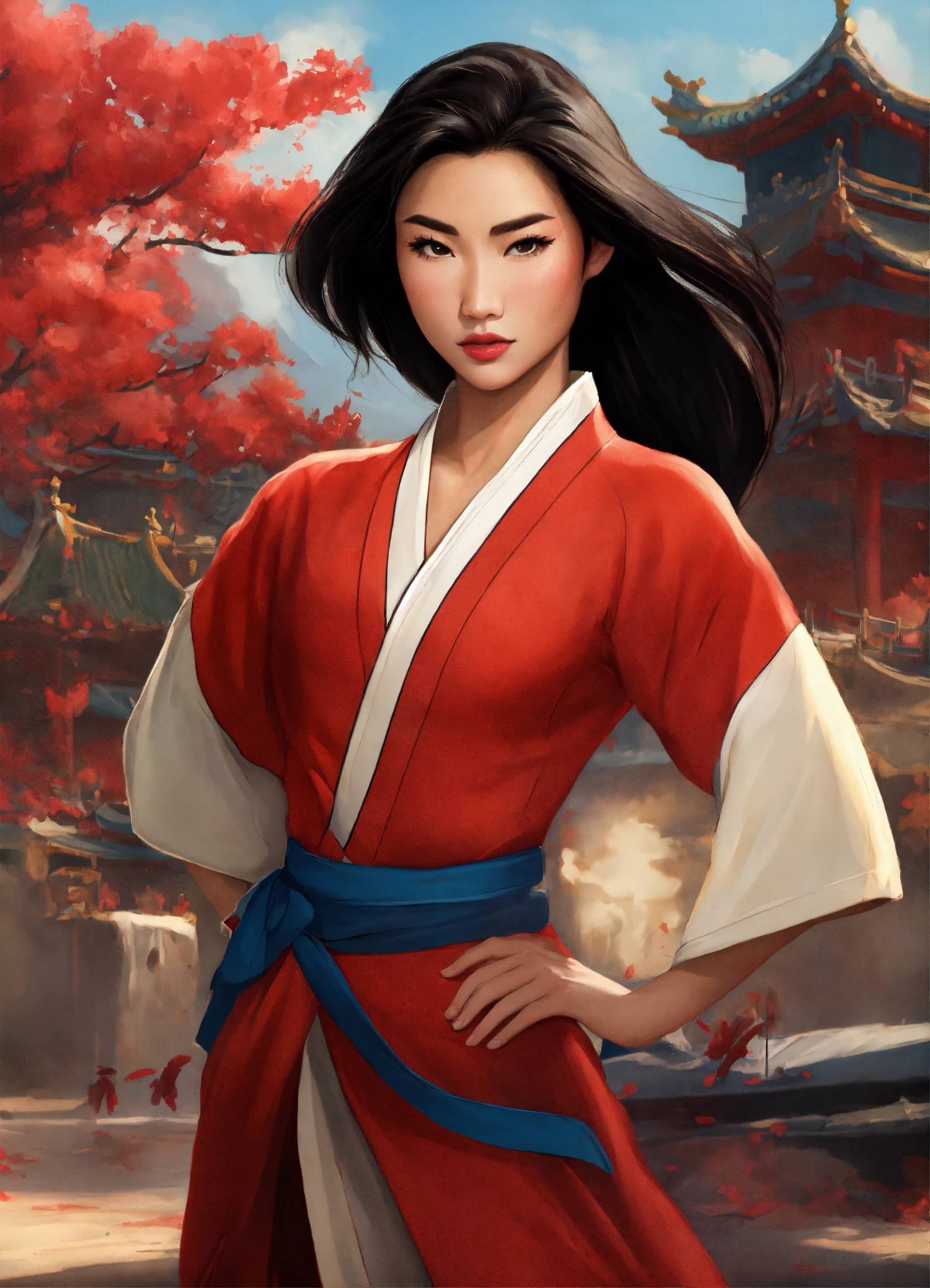 Lexica - Disney Mulan as a sports illustrated model