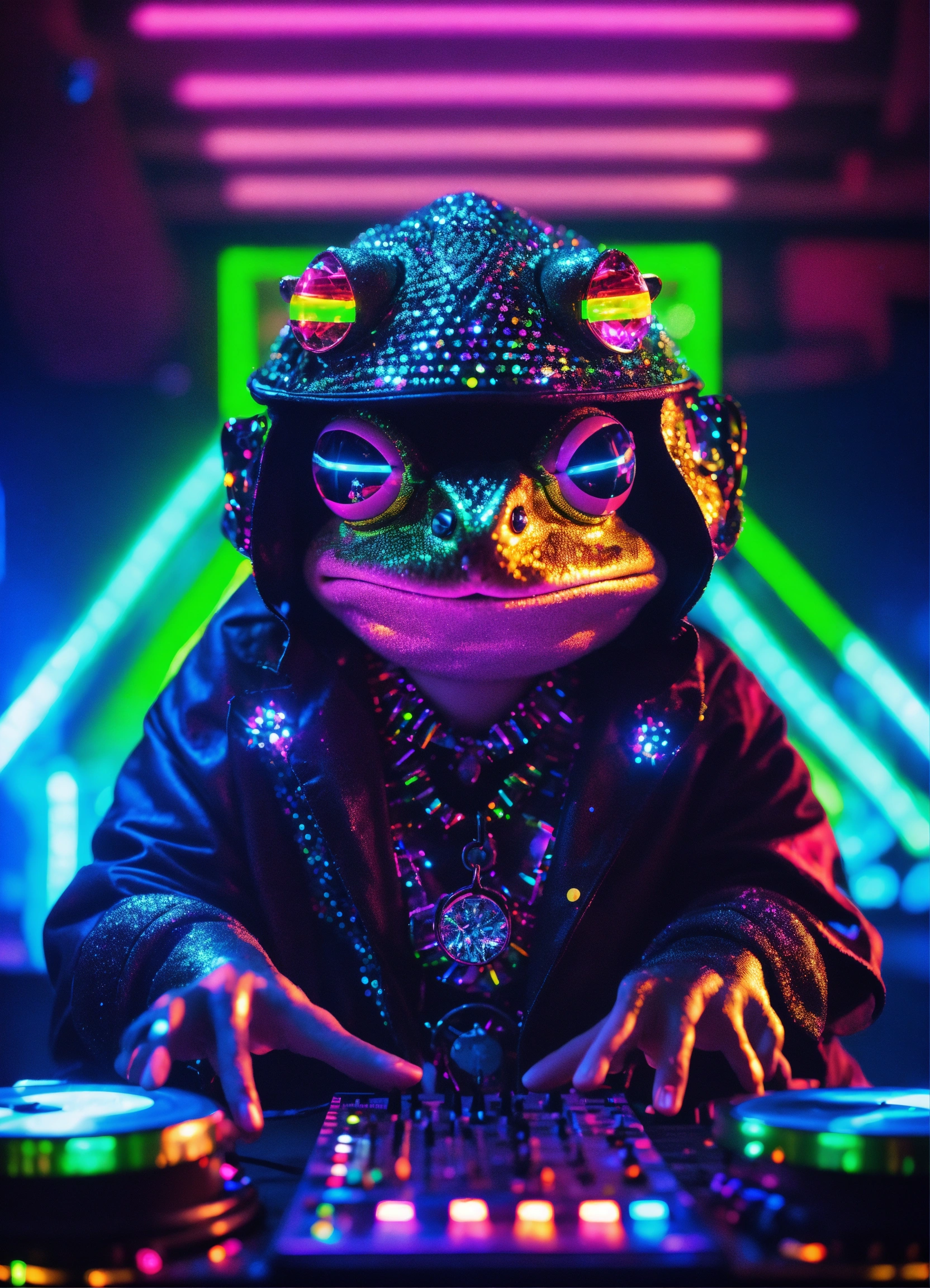 Lexica - A techno Diamond psytrance DJ Diamond TOAD in folk kawaii ...