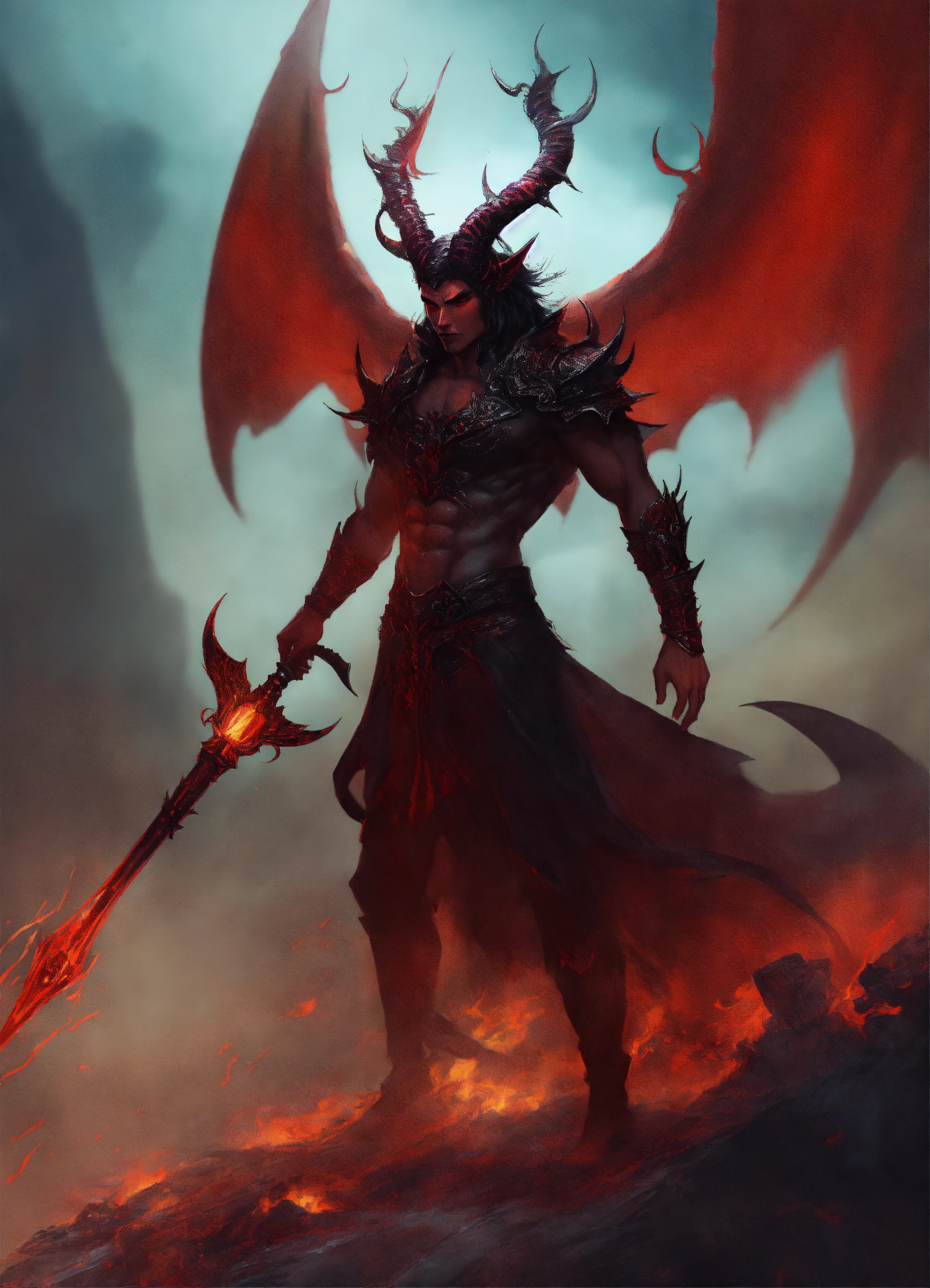 Lexica - Prince of hell, demon, male, Apollyon, human form, attractive