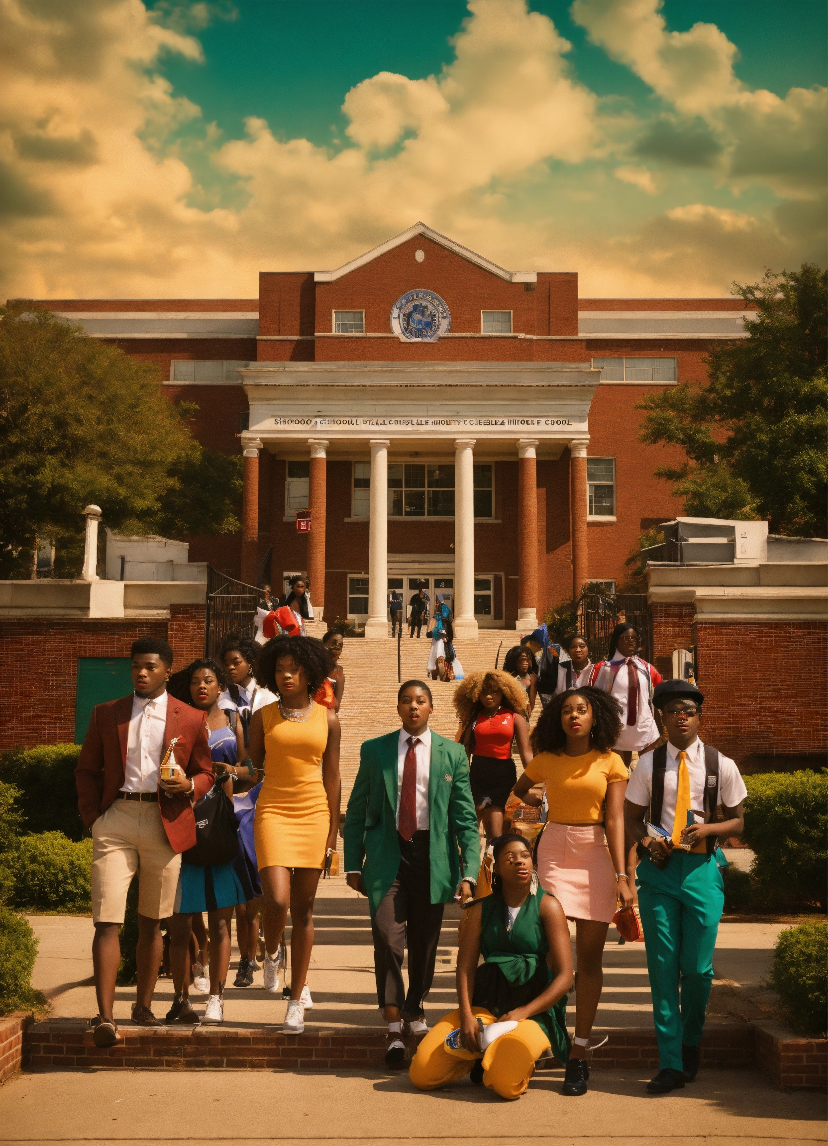Lexica - Surreal style African American HBCU college scene with ...