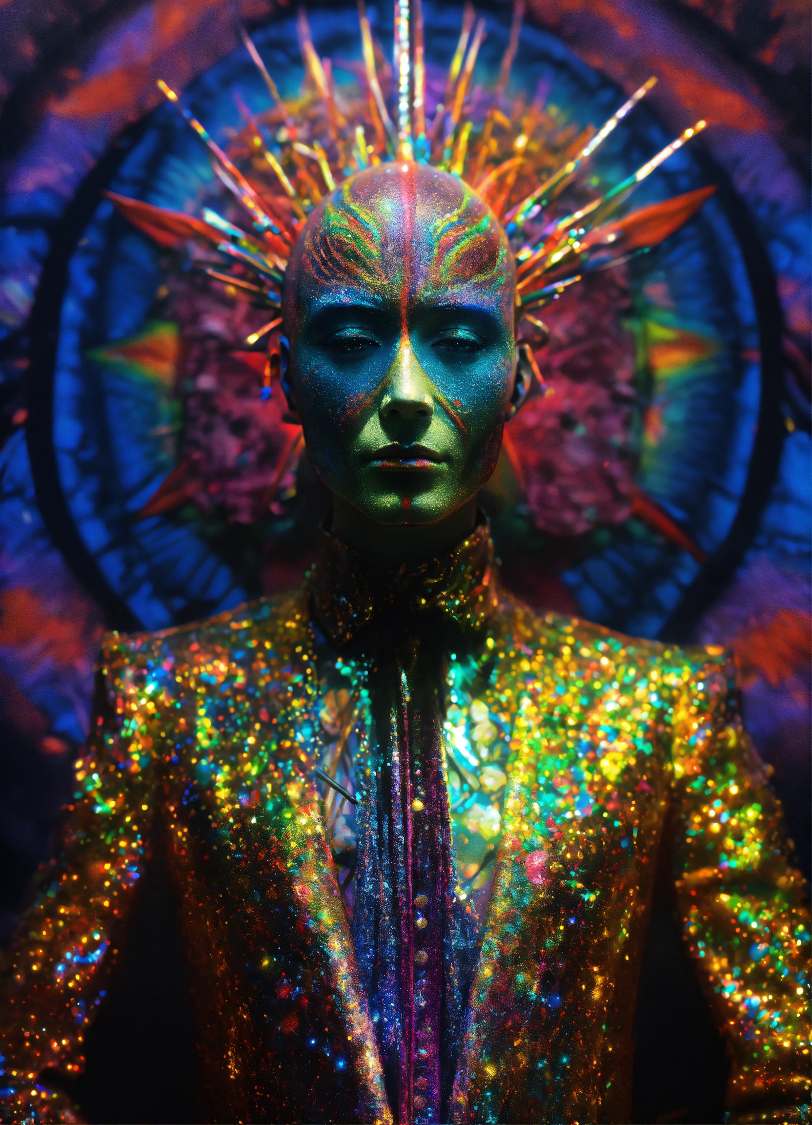 Lexica - Photorealistic 3D portrait of Ai God DMT psytrance slender man ...