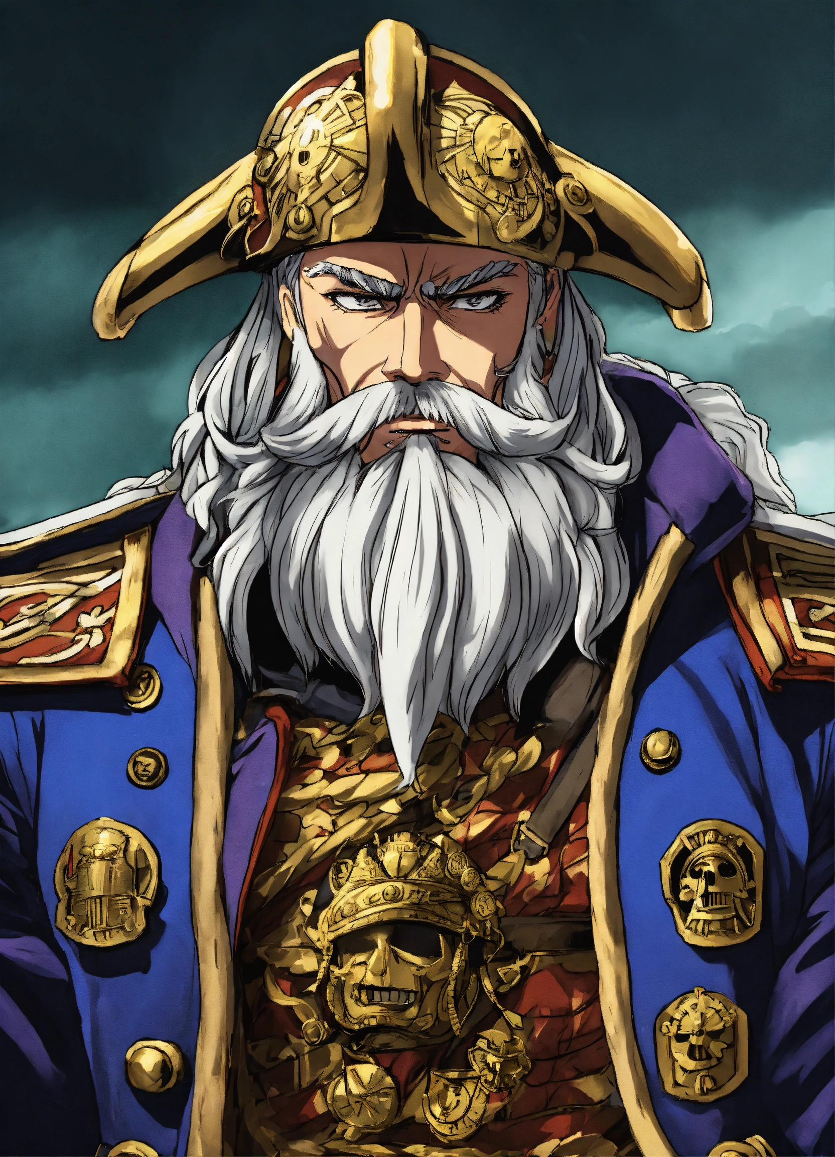 Lexica - Antagonist marine Admiral viking on One Piece manga style