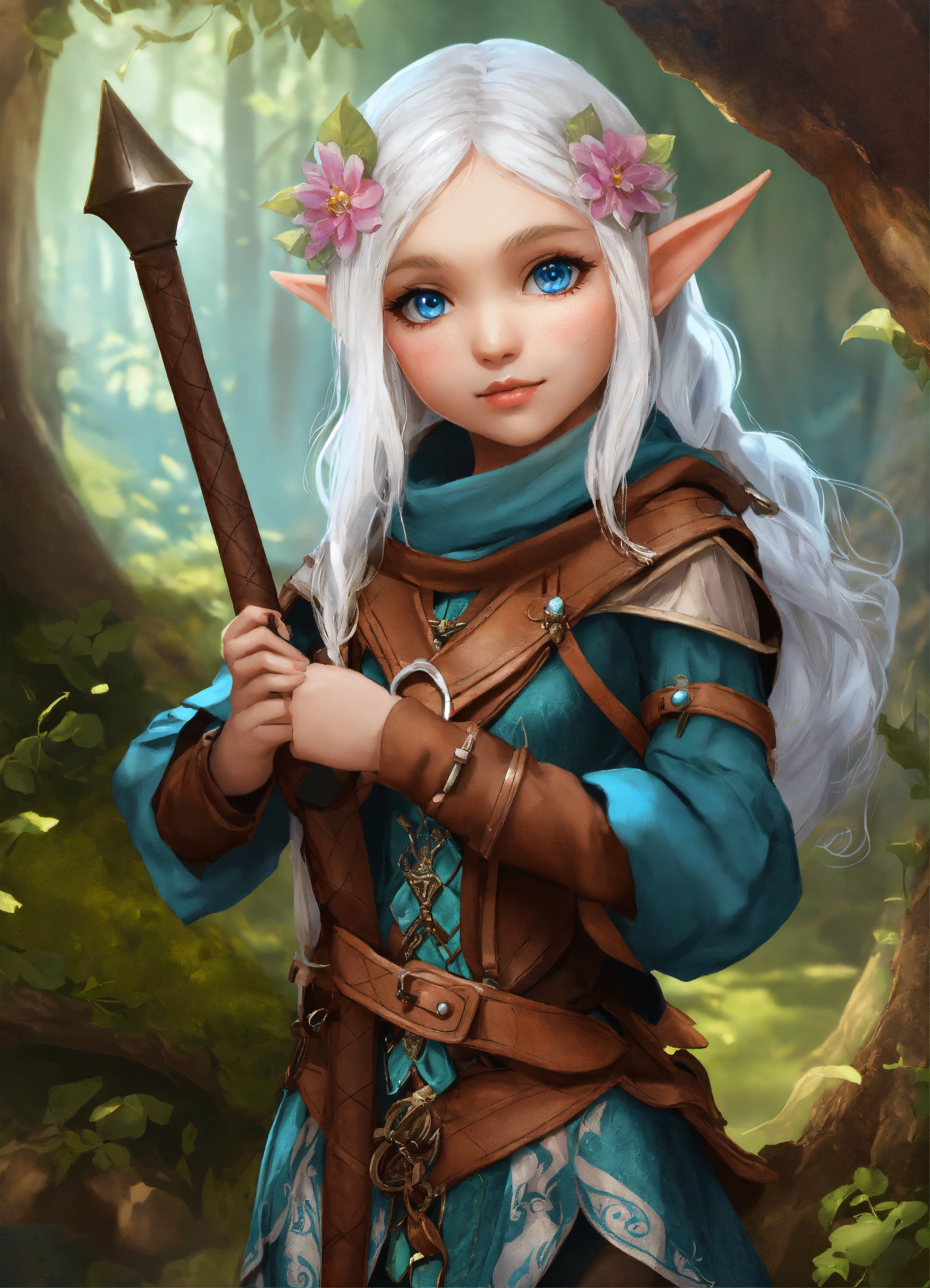 Lexica - A kid elf fairy with a feminine childish face. She has ...
