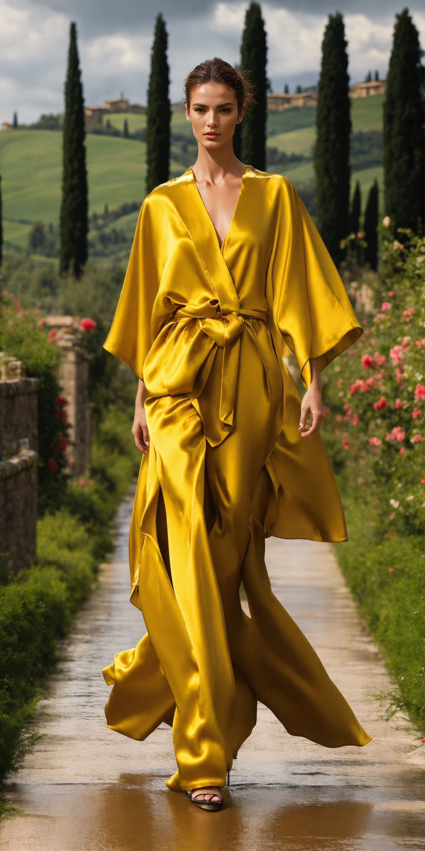 Lexica - 3d realistic photo of fierce italian model wearing dolman ...