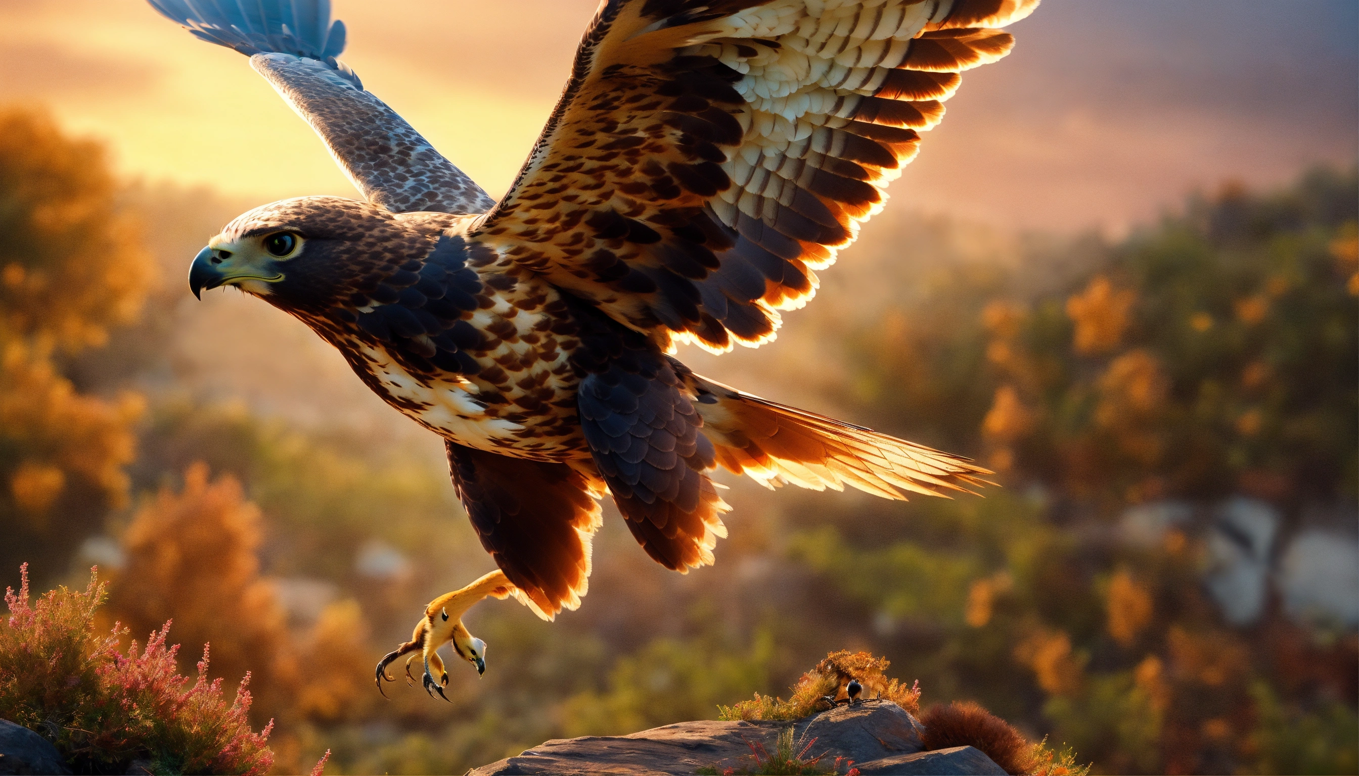 Lexica - Generate an image of a hawk carrying a rabbit in its claws as ...