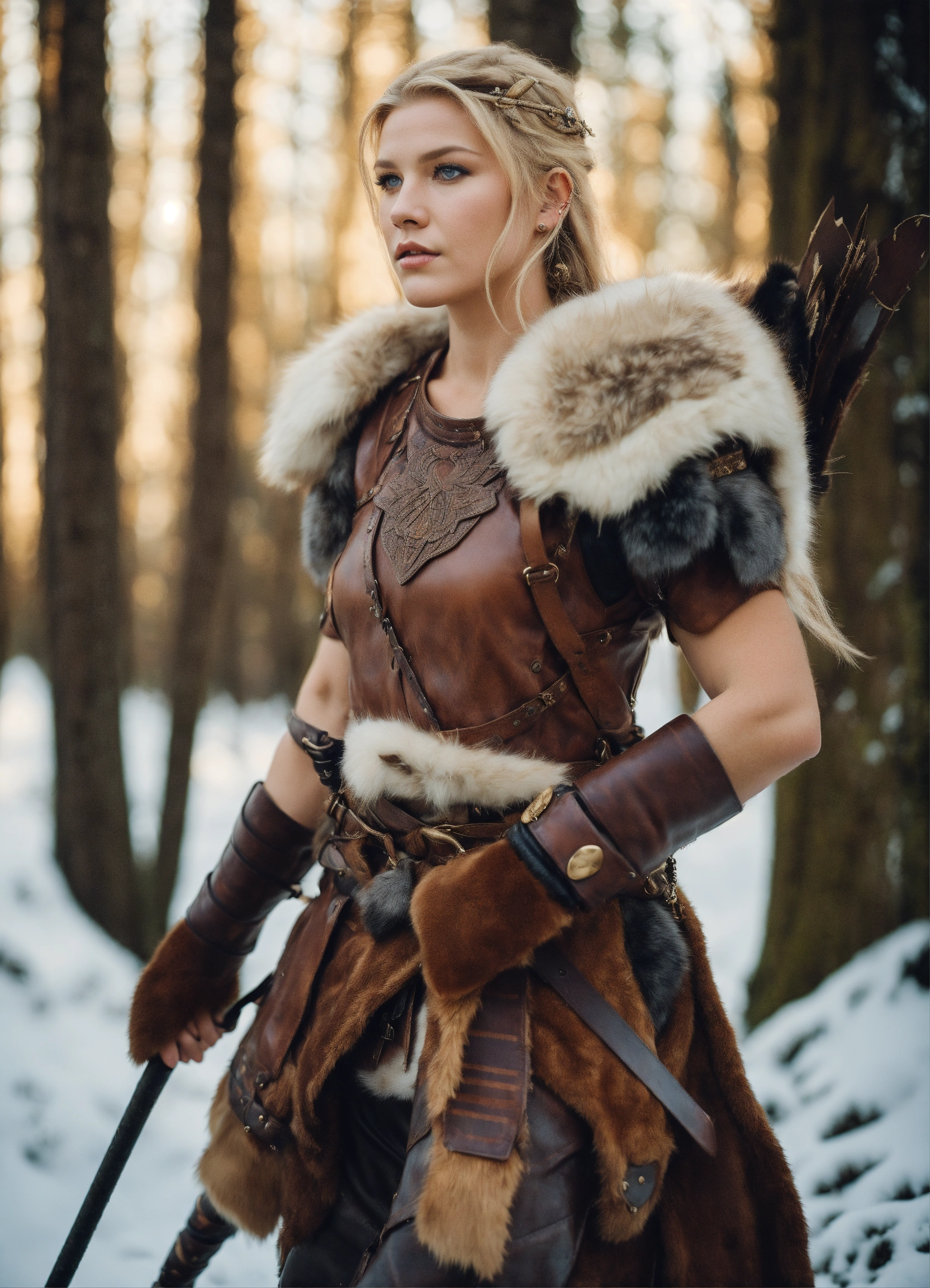 Lexica - Germanic warrior female with a Scandinavian nose. She has a ...