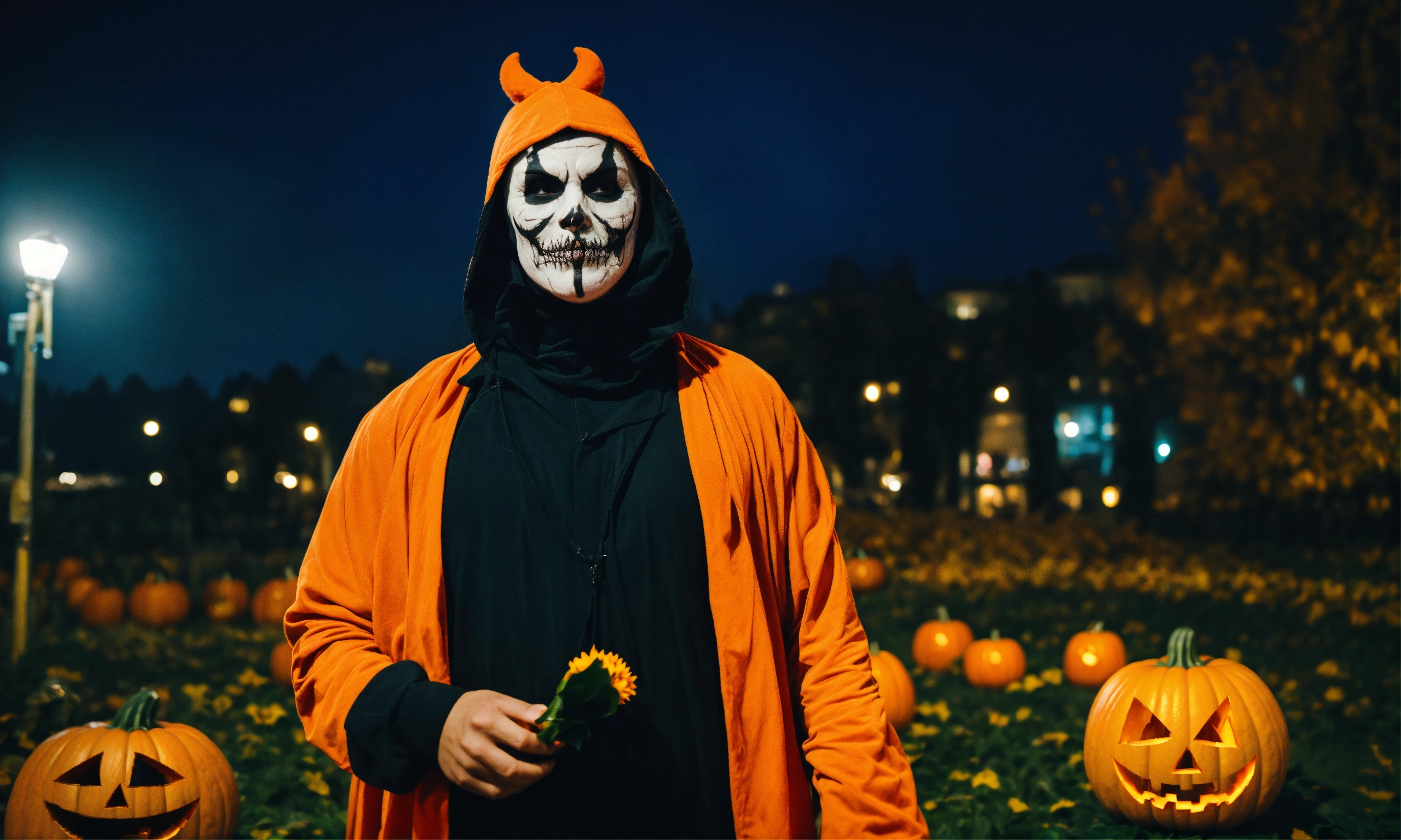 Lexica - An ordinary face without a mask or makeup, Halloween style ...