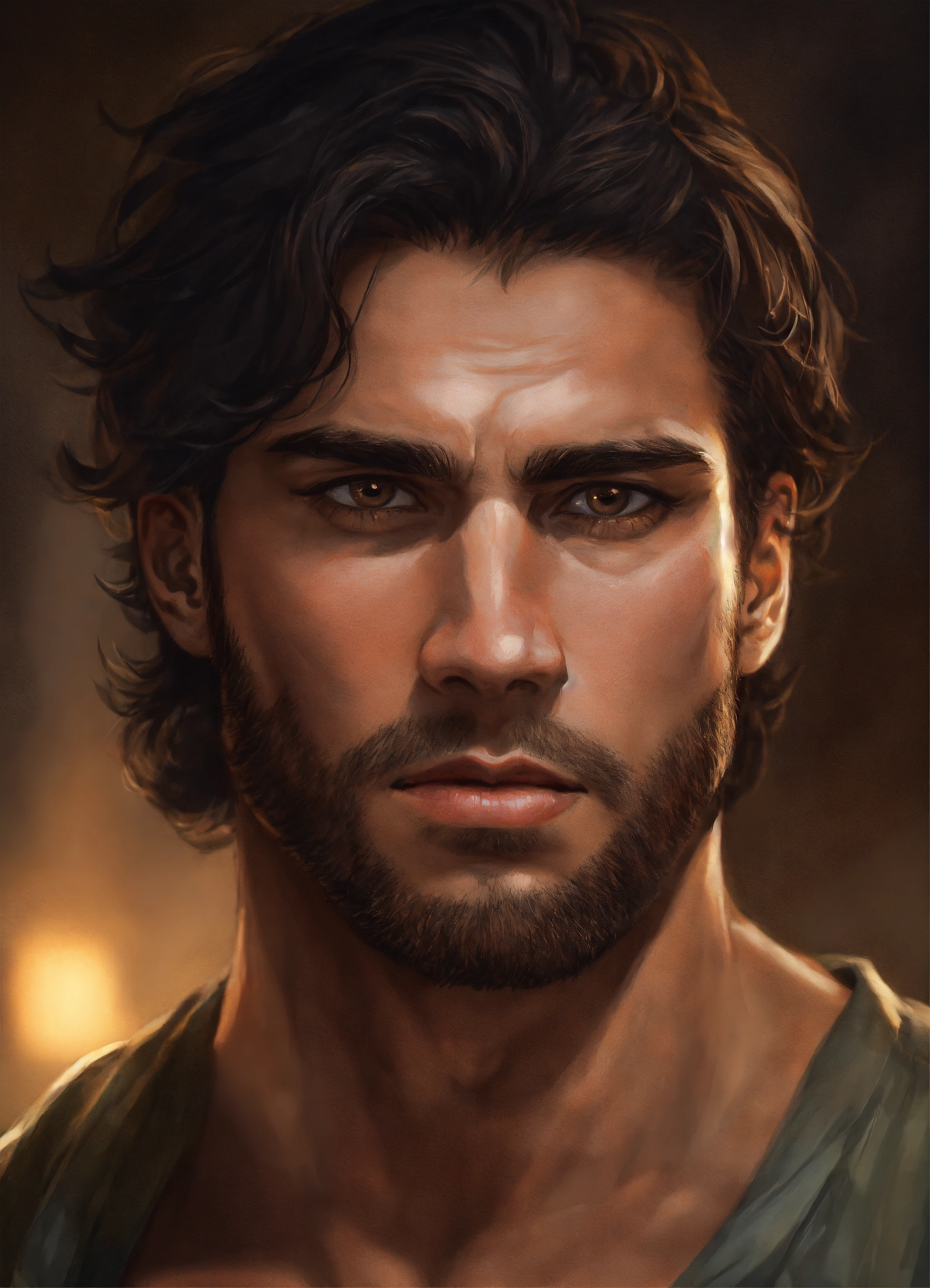 Lexica - A tough Caucasian man, handsome facial features, masculine ...