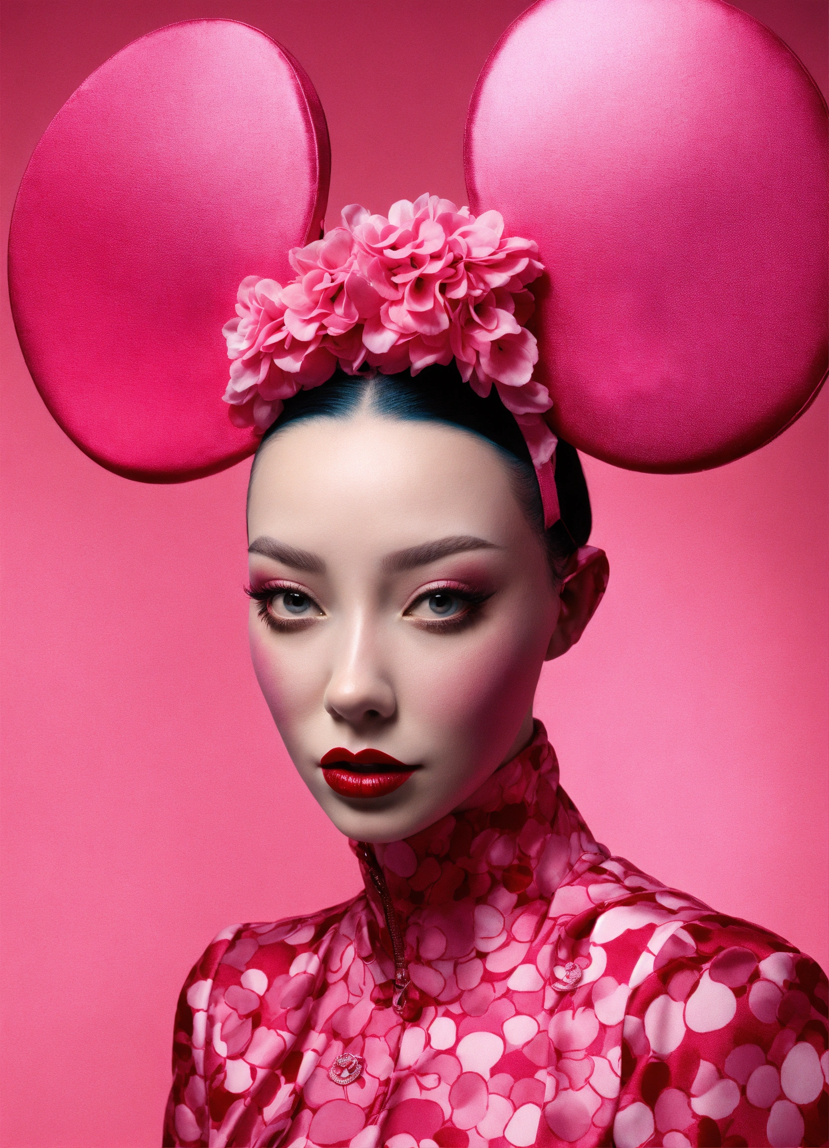 Lexica - Close up portrait Photography, of the comix wearing a pink ...